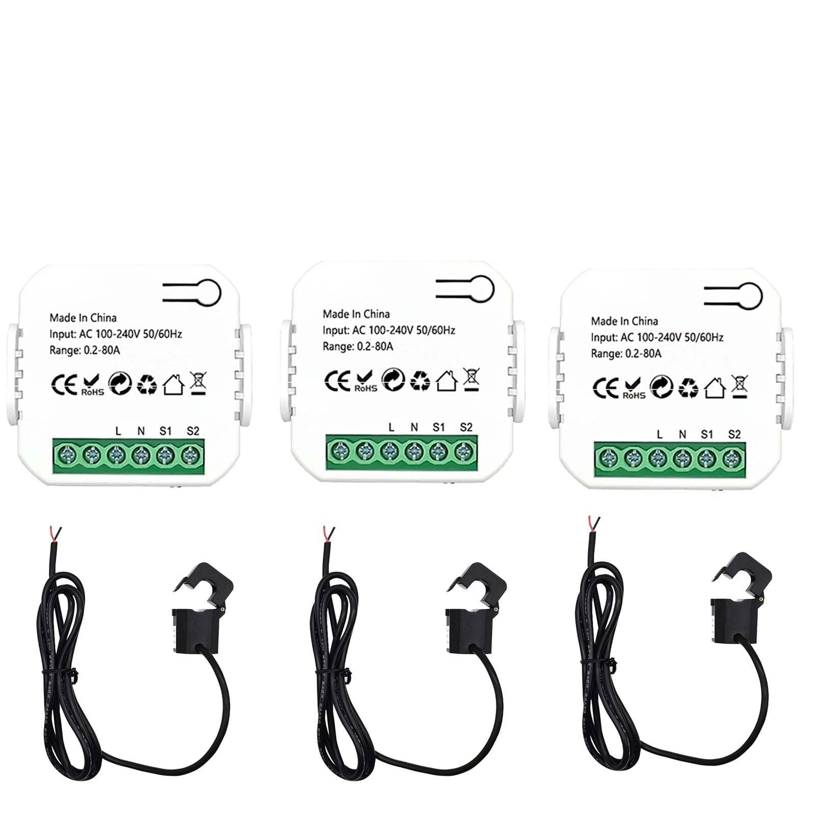 Tuya Energy Meter 80A Current Transformer Clamp Power Monitor ...