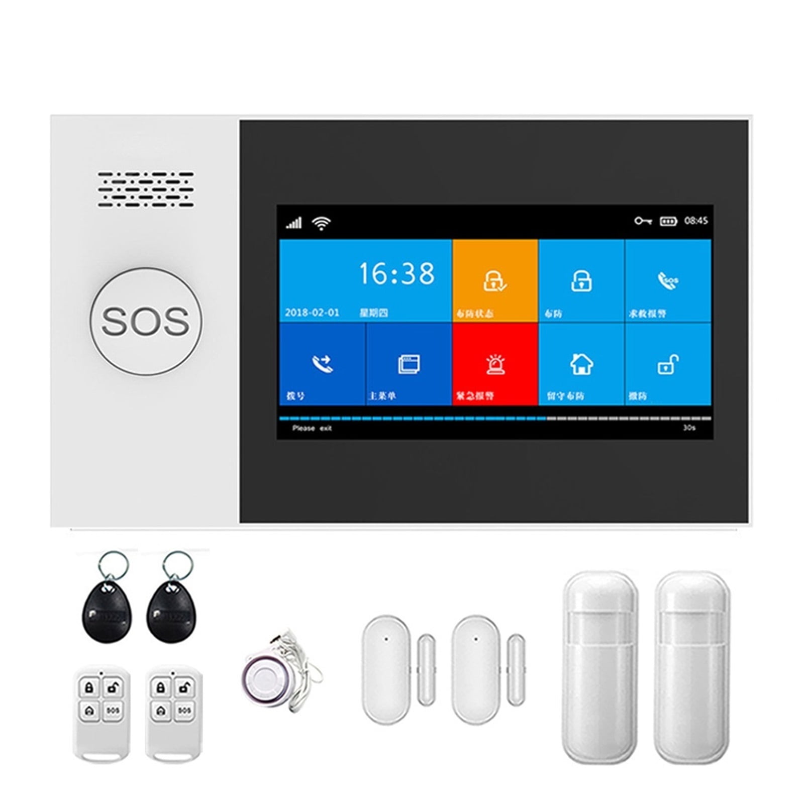 Tuya GSM Alarm 4G Wireless Burglar Alarm For Home Business Touch Screen ...