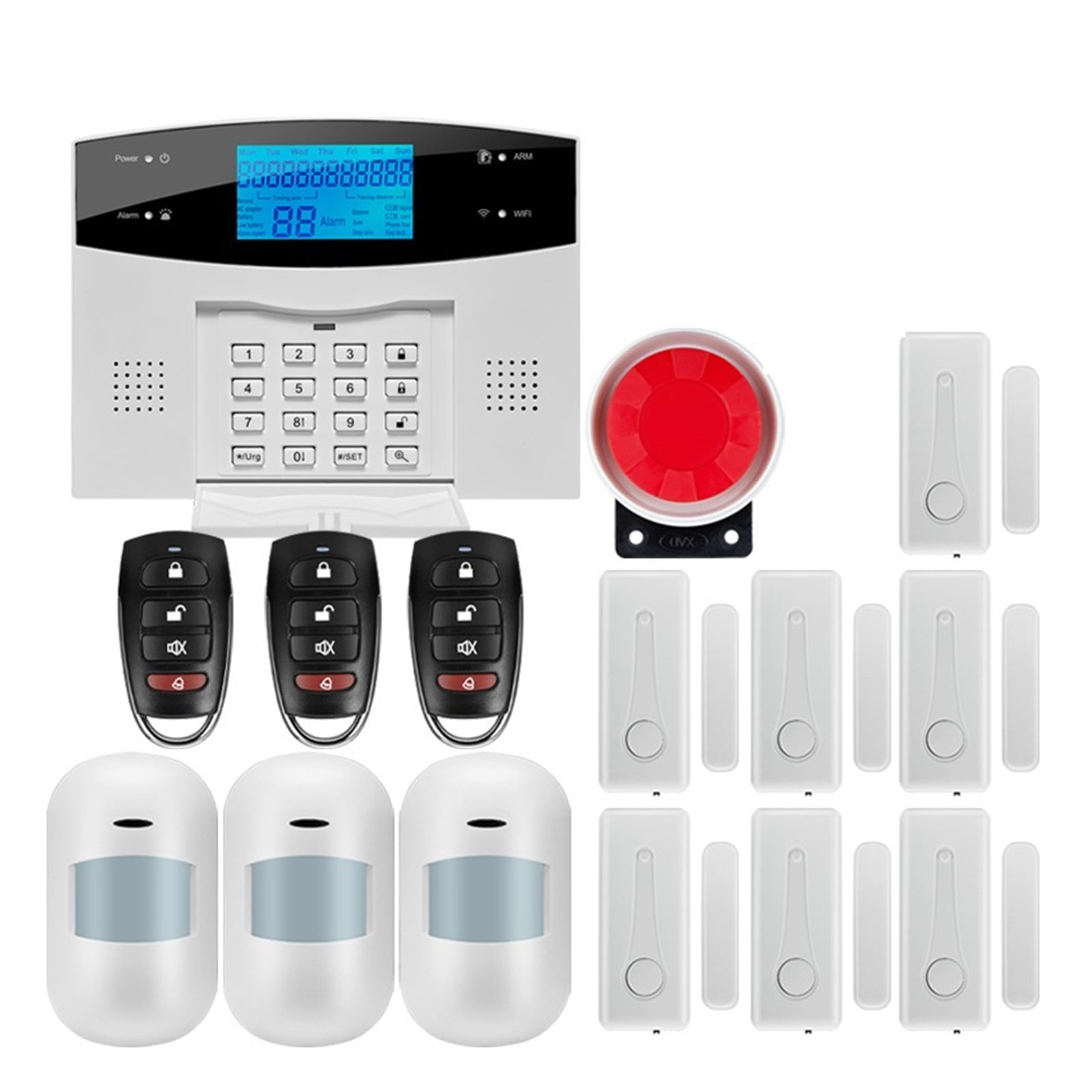 Tuya GSM Home Security Protection Smart Alarm System LCD Screen Burglar ...