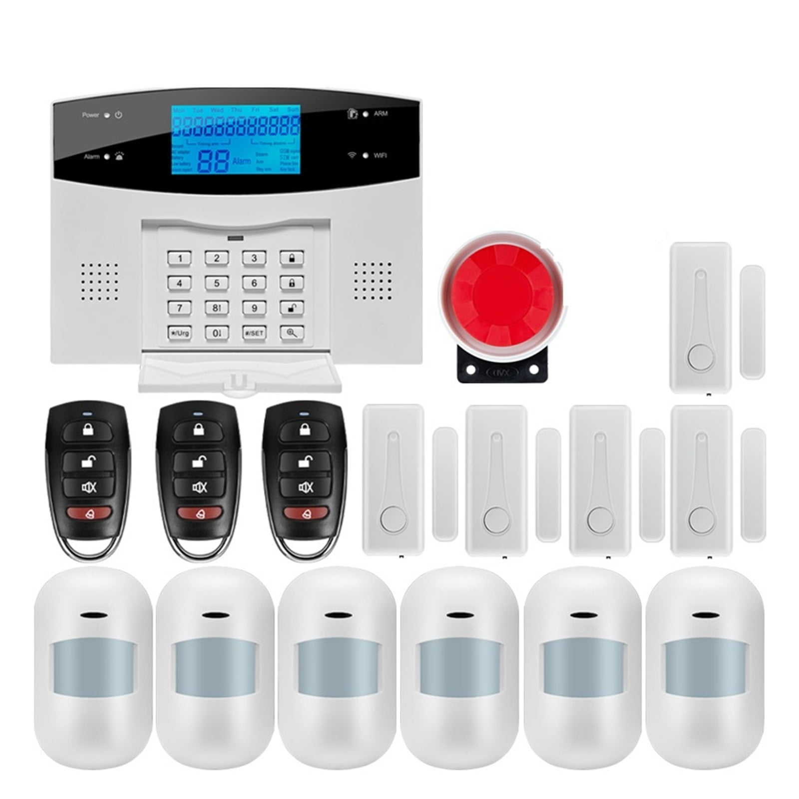 Tuya GSM Home Security Protection Smart Alarm System LCD Screen Burglar ...
