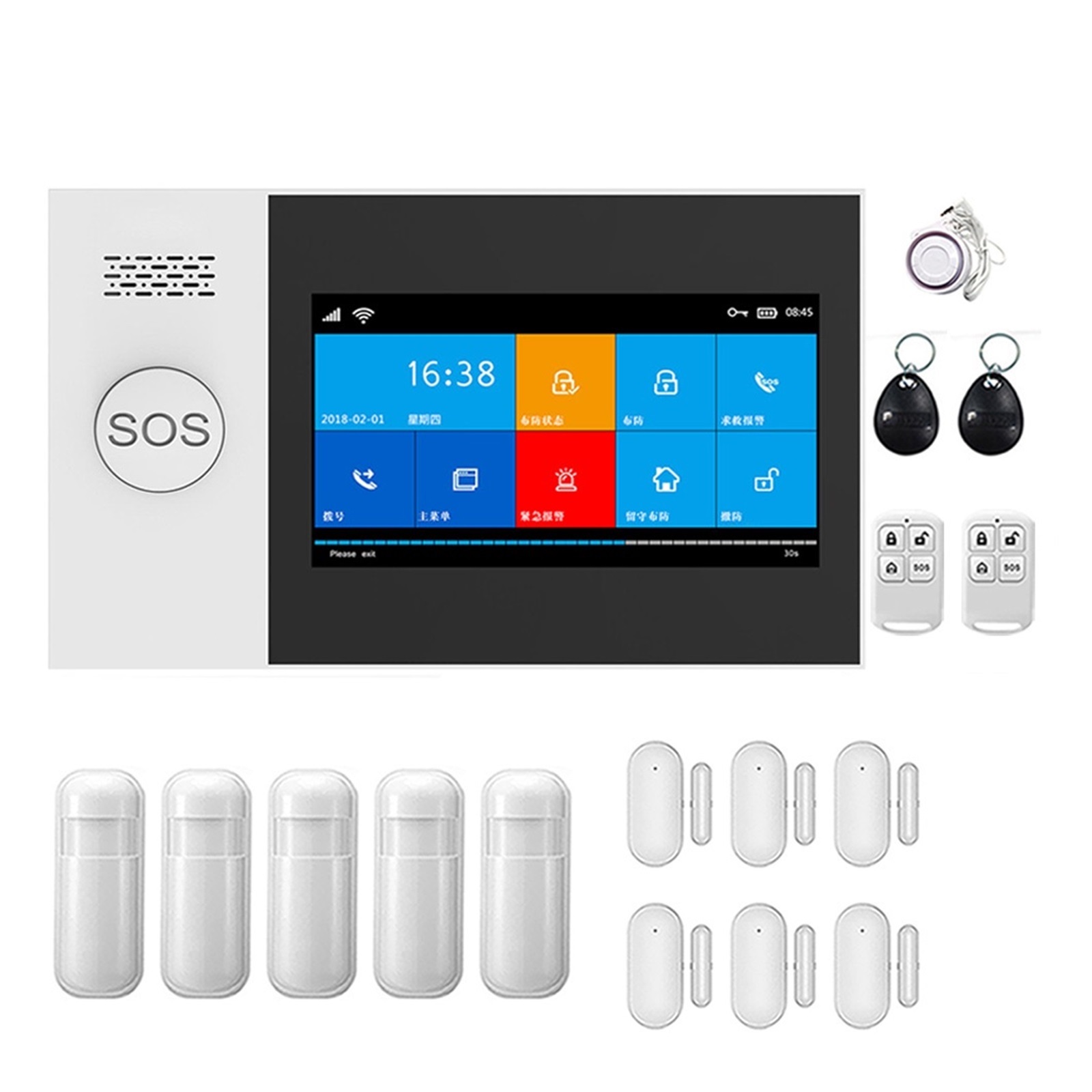 Tuya GSM Wifi Alarm 4G Wireless Burglar Alarm For Home Business Touch ...