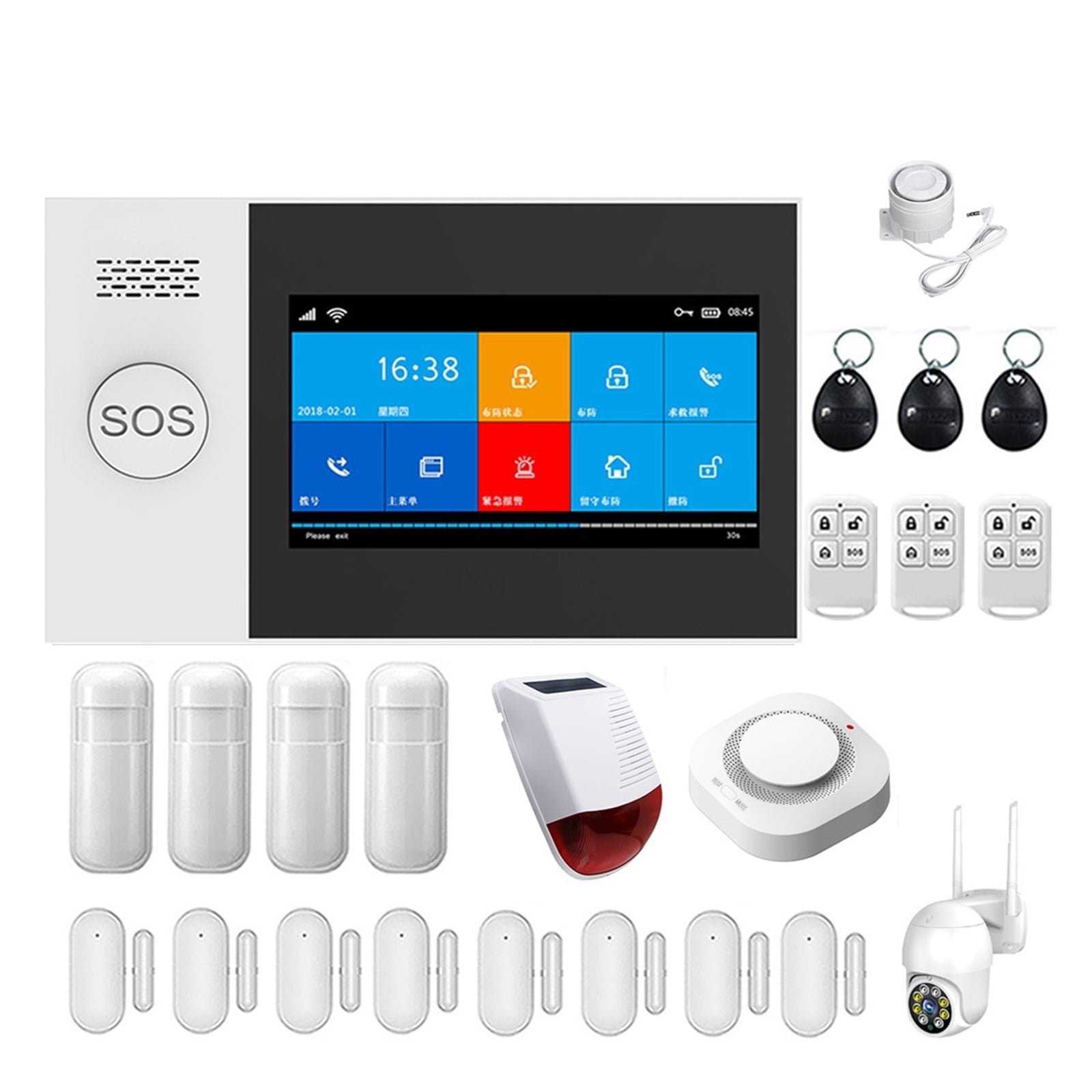 Tuya GSM Wifi Alarm 4G Wireless Burglar Alarm For Home Business Touch ...