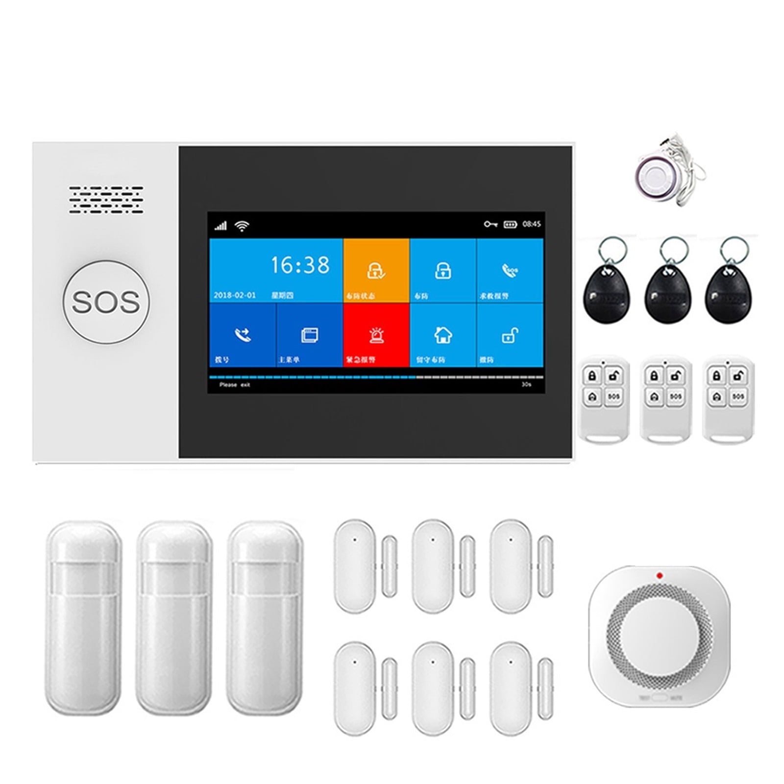 Tuya GSM Wifi Alarm 4G Wireless Burglar Alarm For Home Business Touch ...