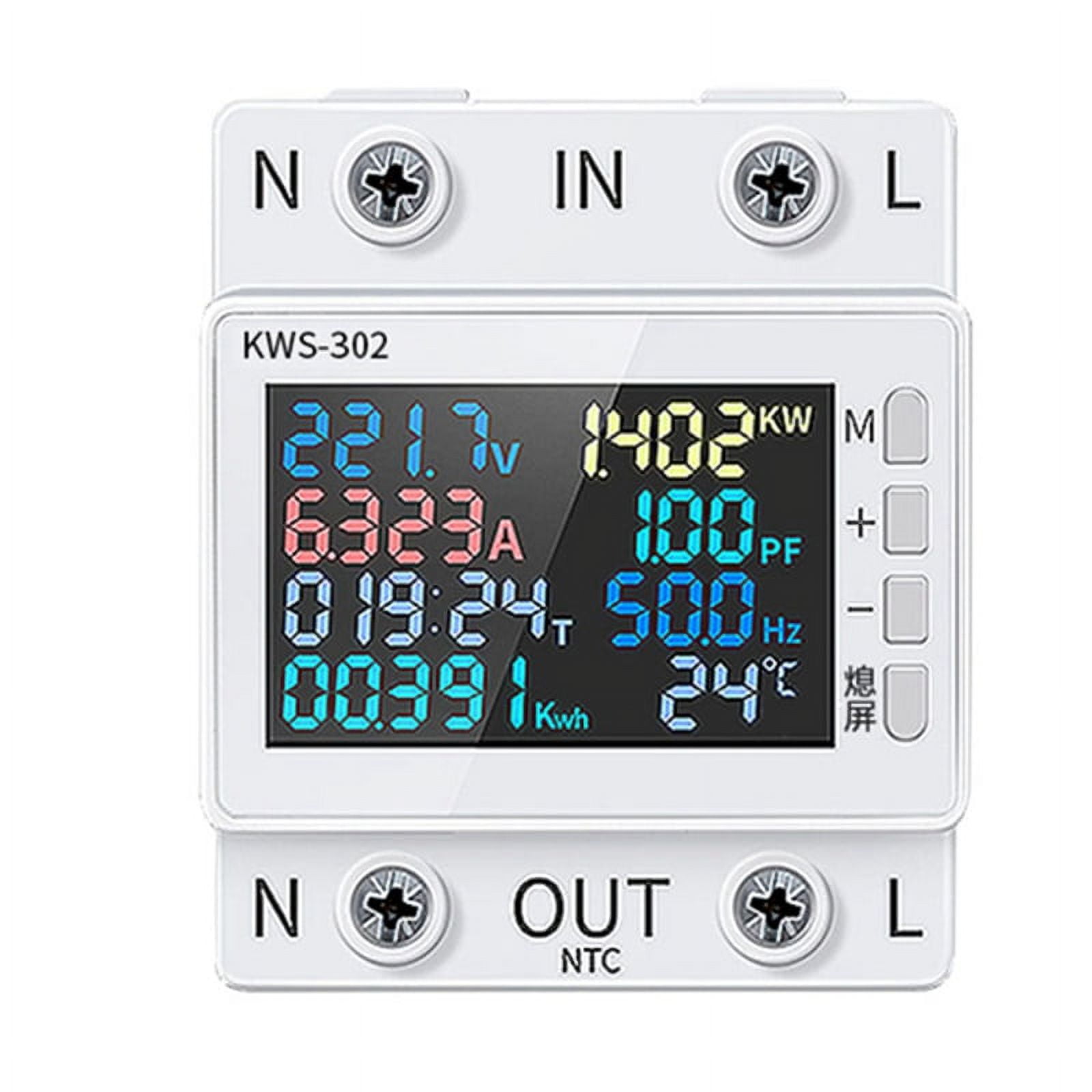 Tuya No WiFi Power Meter Color Screen 2P Multifunction AC Energy Meter ...
