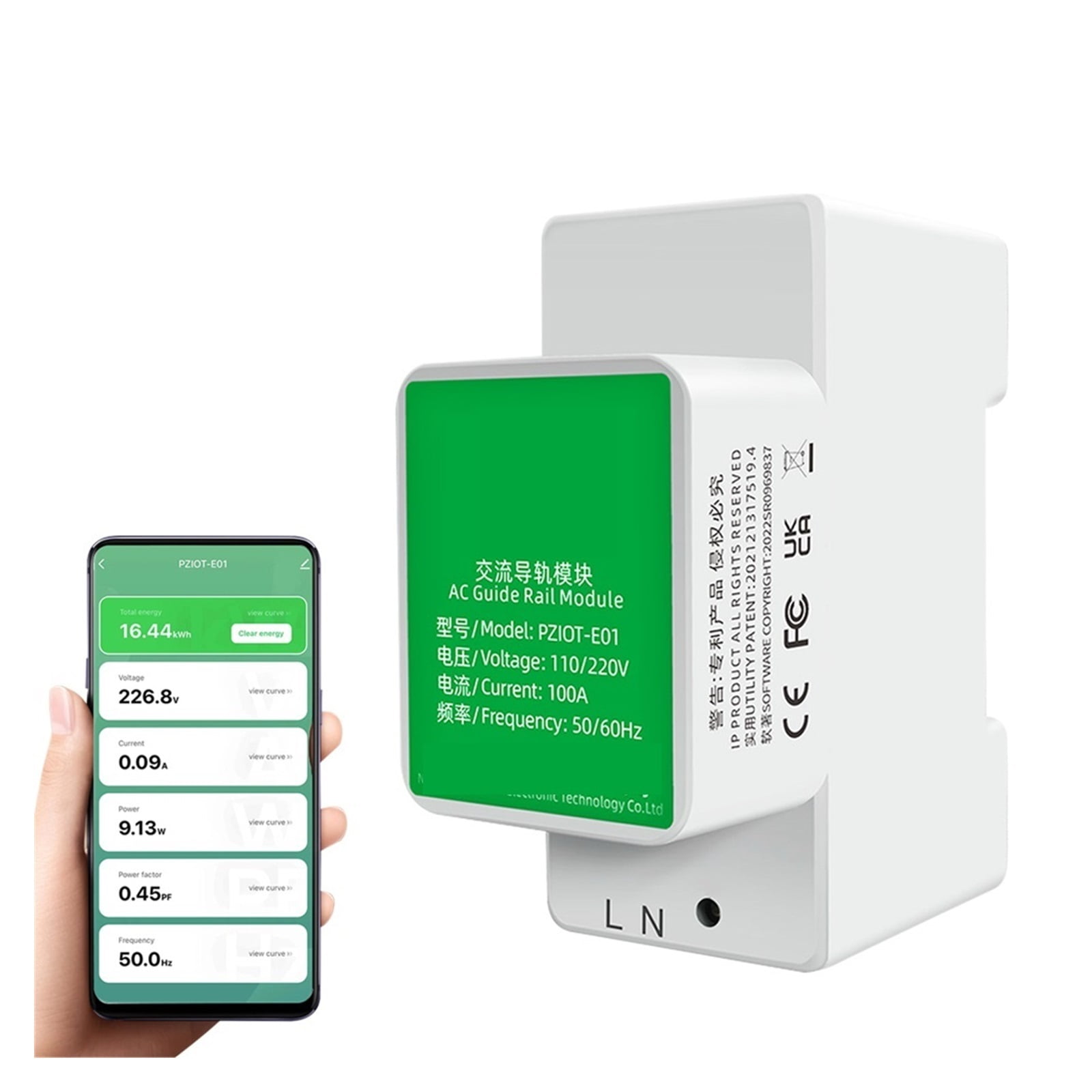 Tuya Single Phase Energy Meter 6 In 1 AC Electric Din Rail Smart Kwh ...