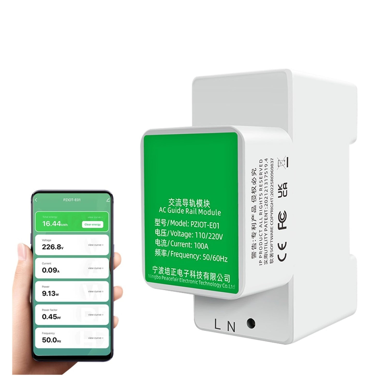 Tuya Single Phase Energy Meter 6 In 1 AC Electric Rail Smart Kwh Power ...