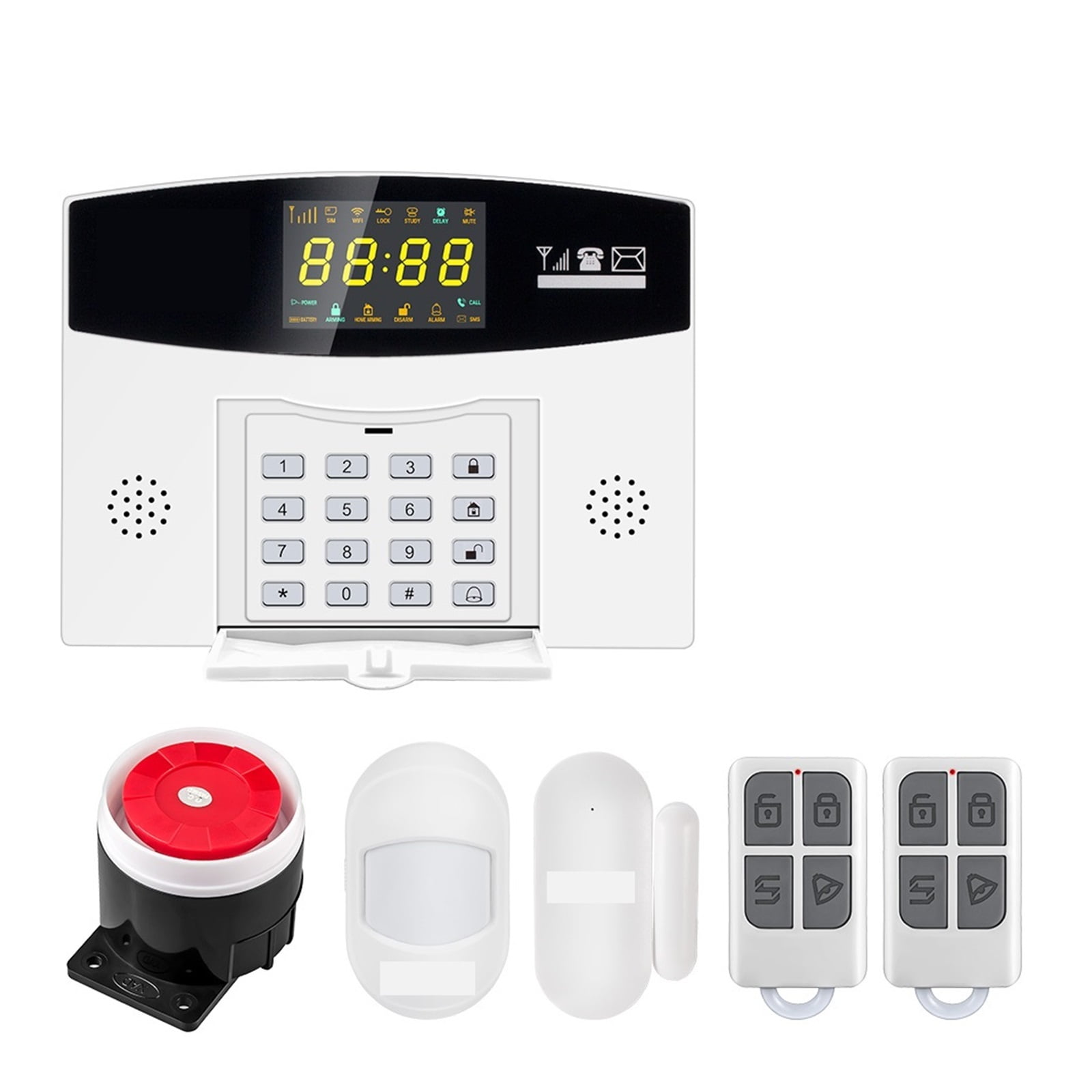 Tuya Smart 4G GSM Alarm System Burglar Alarm 433MHZ Wireless Wired Zone ...