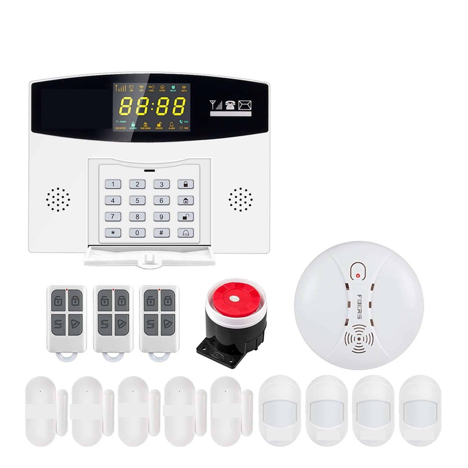 Tuya Smart 4G GSM Alarm System Burglar Alarm 433MHZ Wireless Wired Zone Link To Motion Sensor IP ...