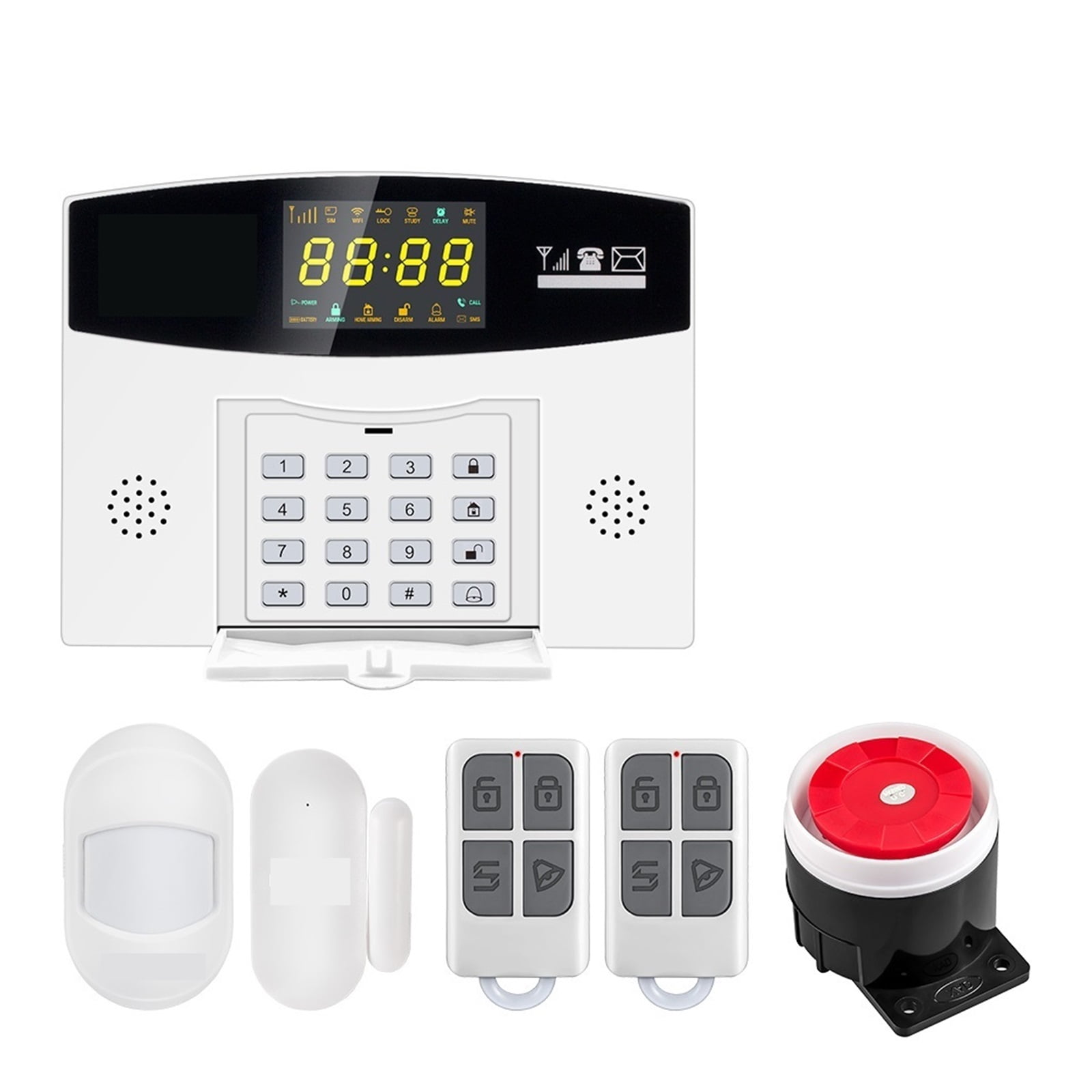Tuya Smart 4G GSM Alarm System Burglar Alarm 433MHZ Wireless Wired Zone ...