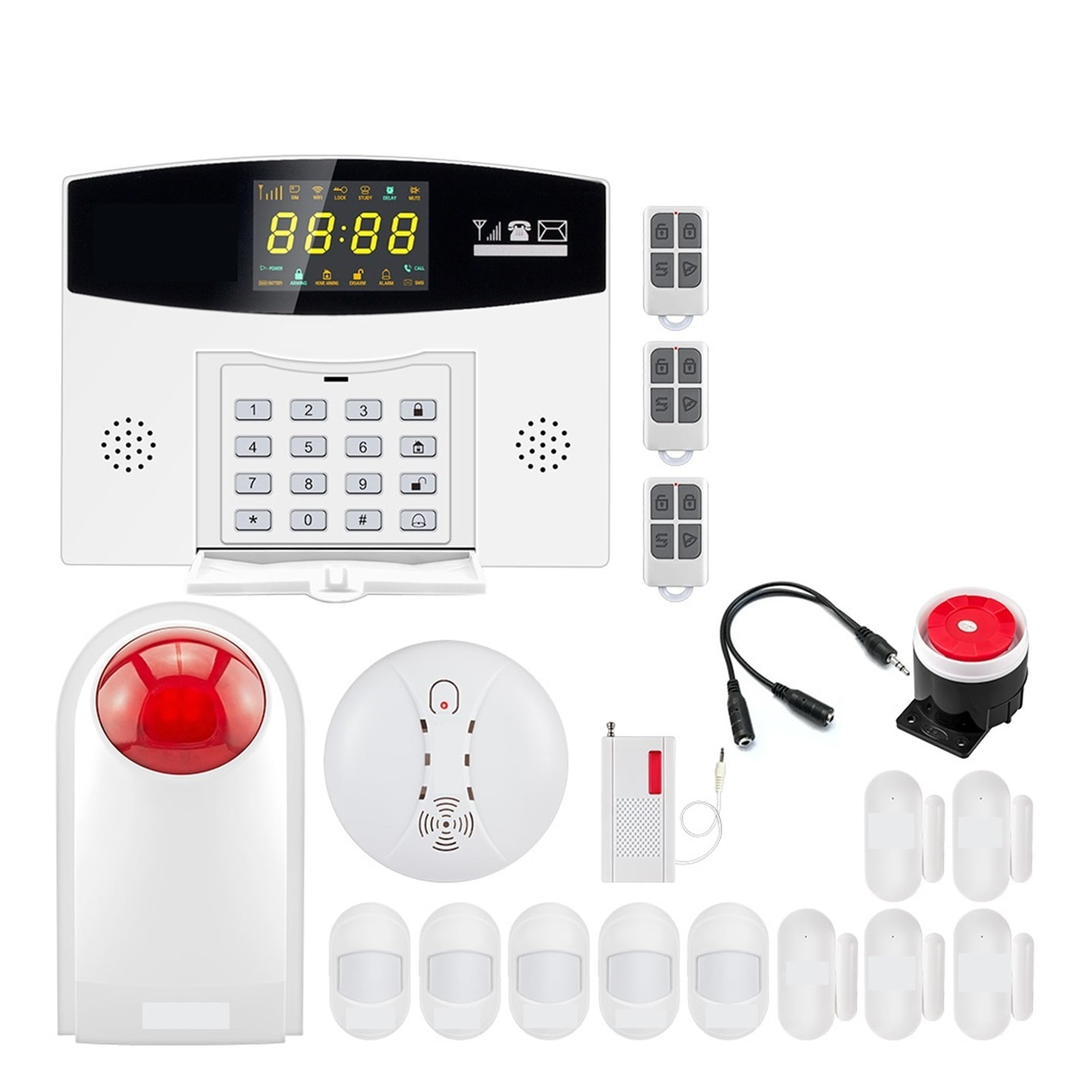 Tuya Smart 4G GSM Alarm System Burglar Alarm 433MHZ Wireless Wired Zone Link To Motion Sensor IP ...