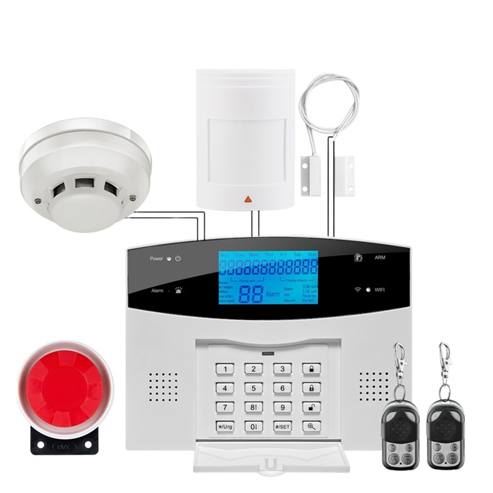 Tuya Smart Alarm System WIFI Wireless Wire Burglar Alarm Home GSM Alarm ...