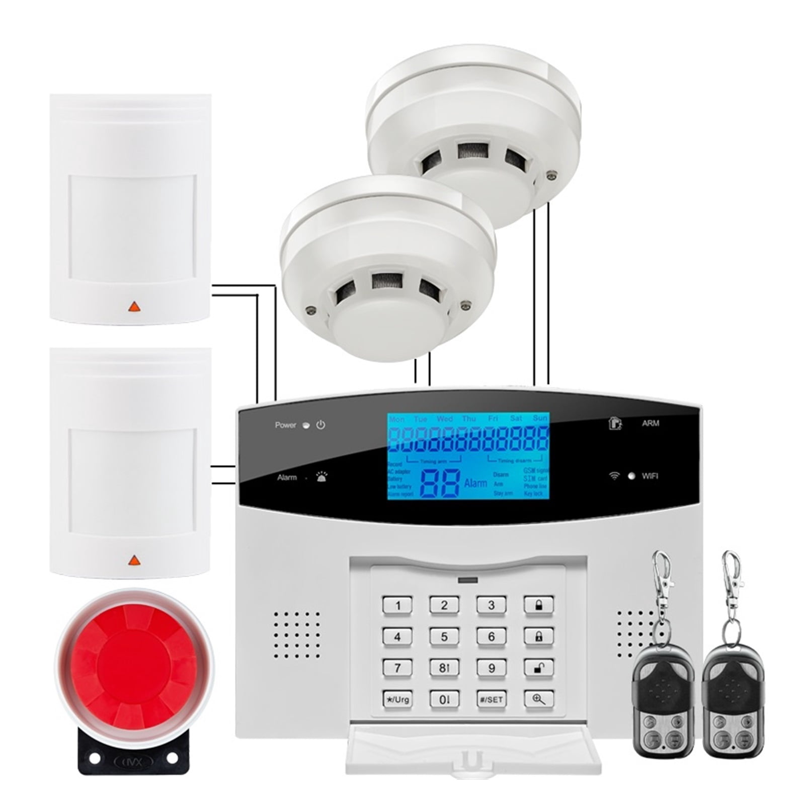 Tuya Smart Alarm System WIFI Wireless Wire Burglar Alarm Home GSM Alarm ...