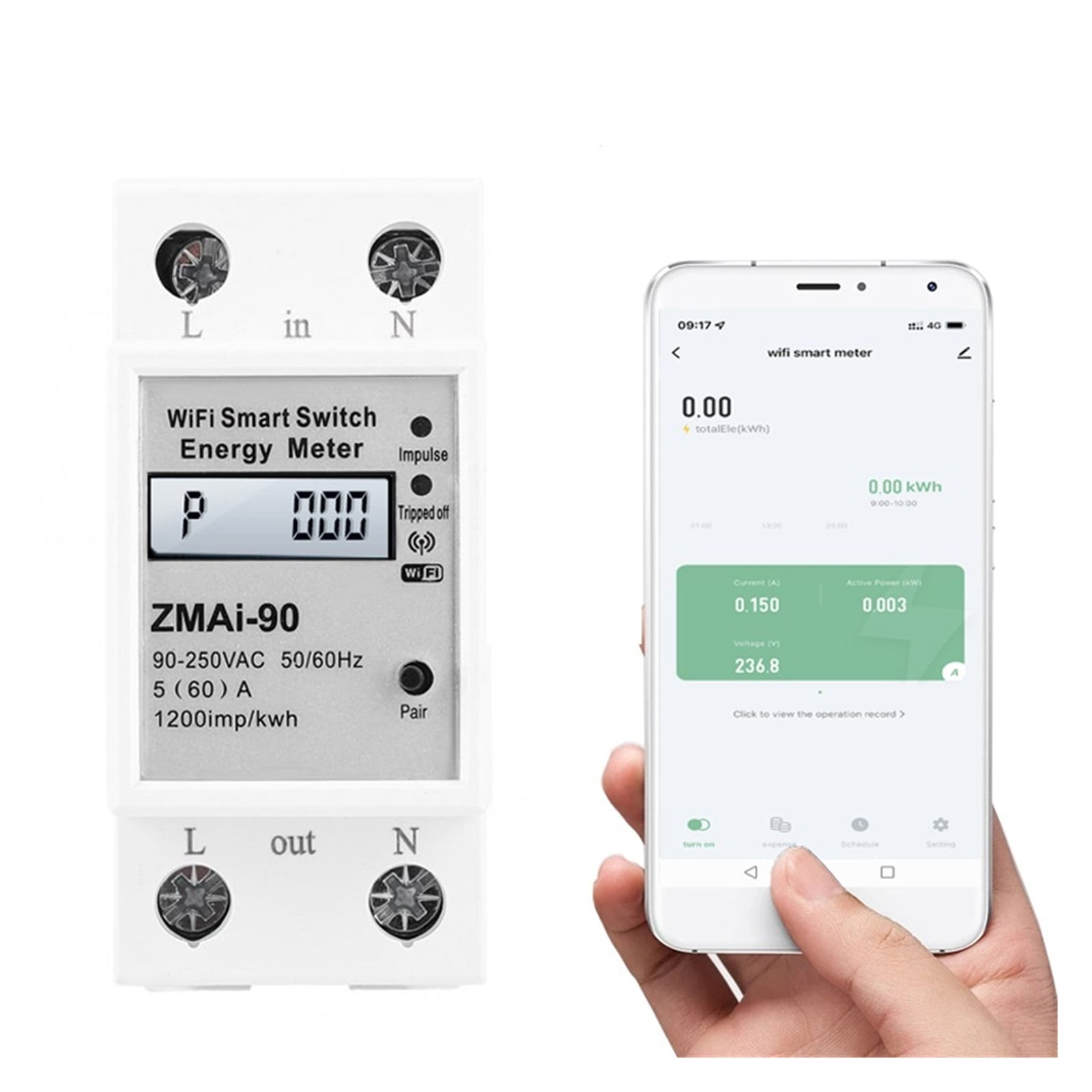 Tuya Smart Digital Din Rail Power Energy Meter WIFI Remote Metering ...