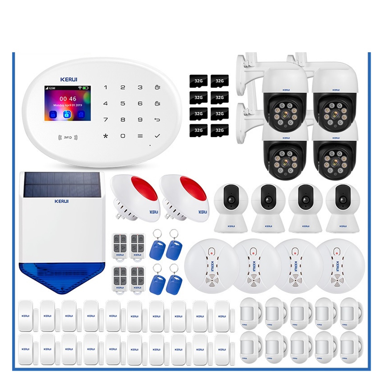 Tuya Smart Home Alarm System Kit 4G GSM WIFI Wireless Alarm Security System Camera Control PIR ...