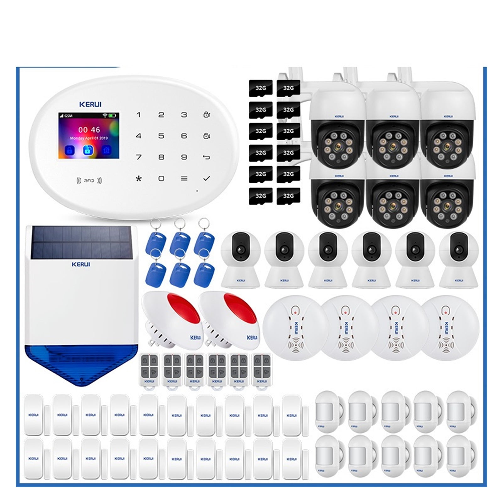 Tuya Smart Home Alarm System Kit 4G GSM WIFI Wireless Alarm Security System Camera Control PIR ...