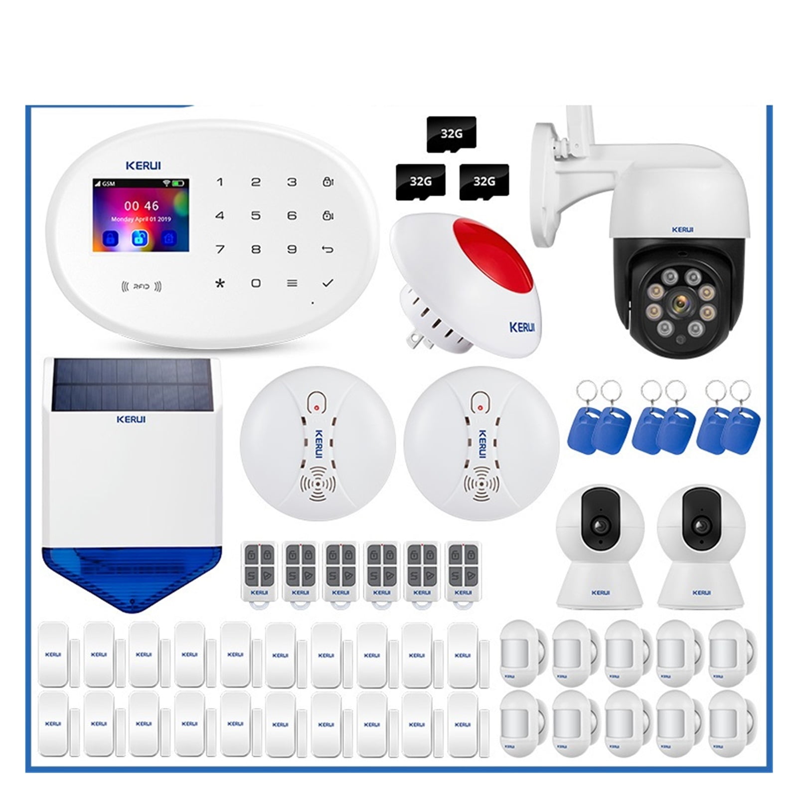 Tuya Smart Home Alarm System Kit 4G GSM WIFI Wireless Alarm Security System Camera Control PIR ...