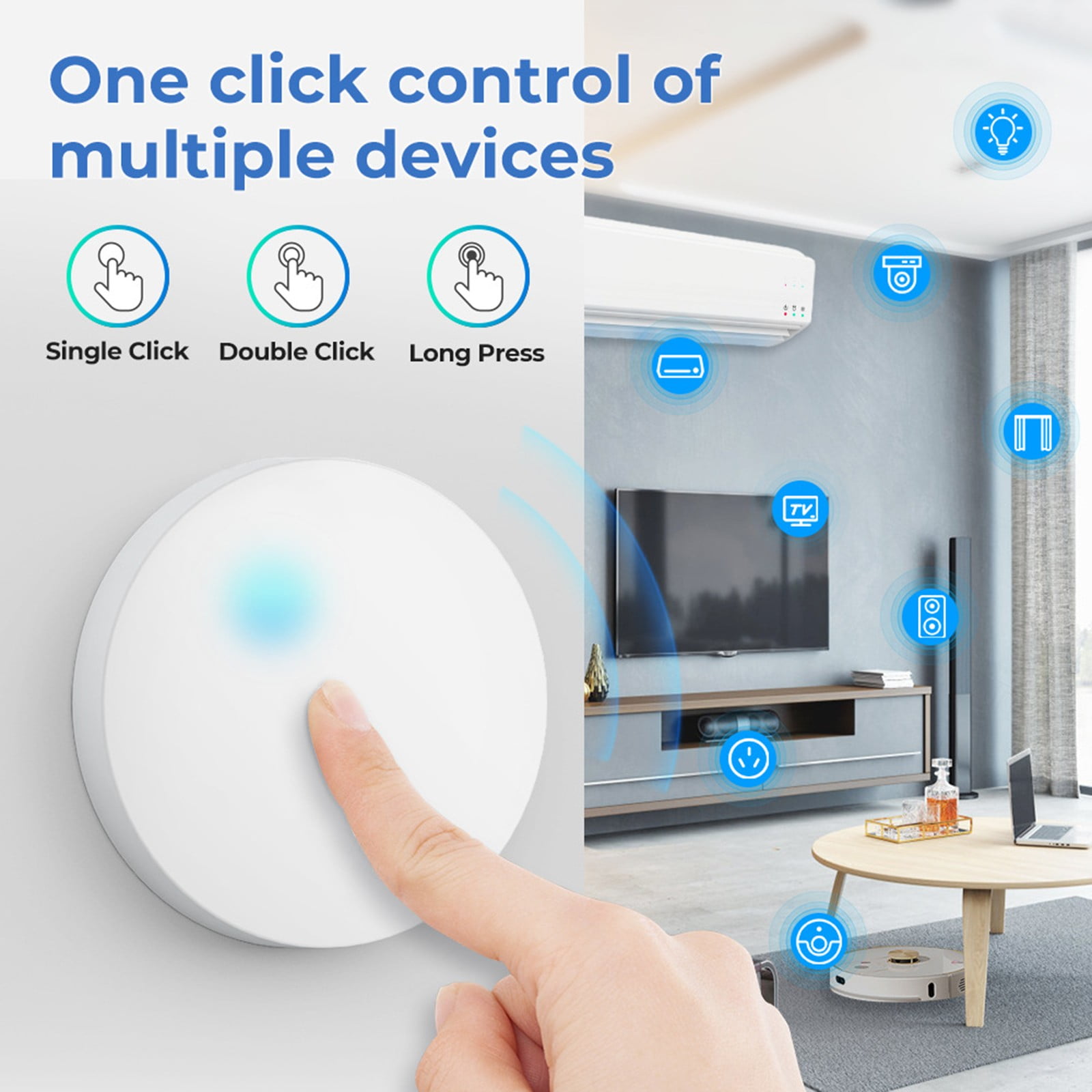 Tuya Smart Home Zigbee Wireless Switch APP Control Intelligent Smart Button Scene Switches ...