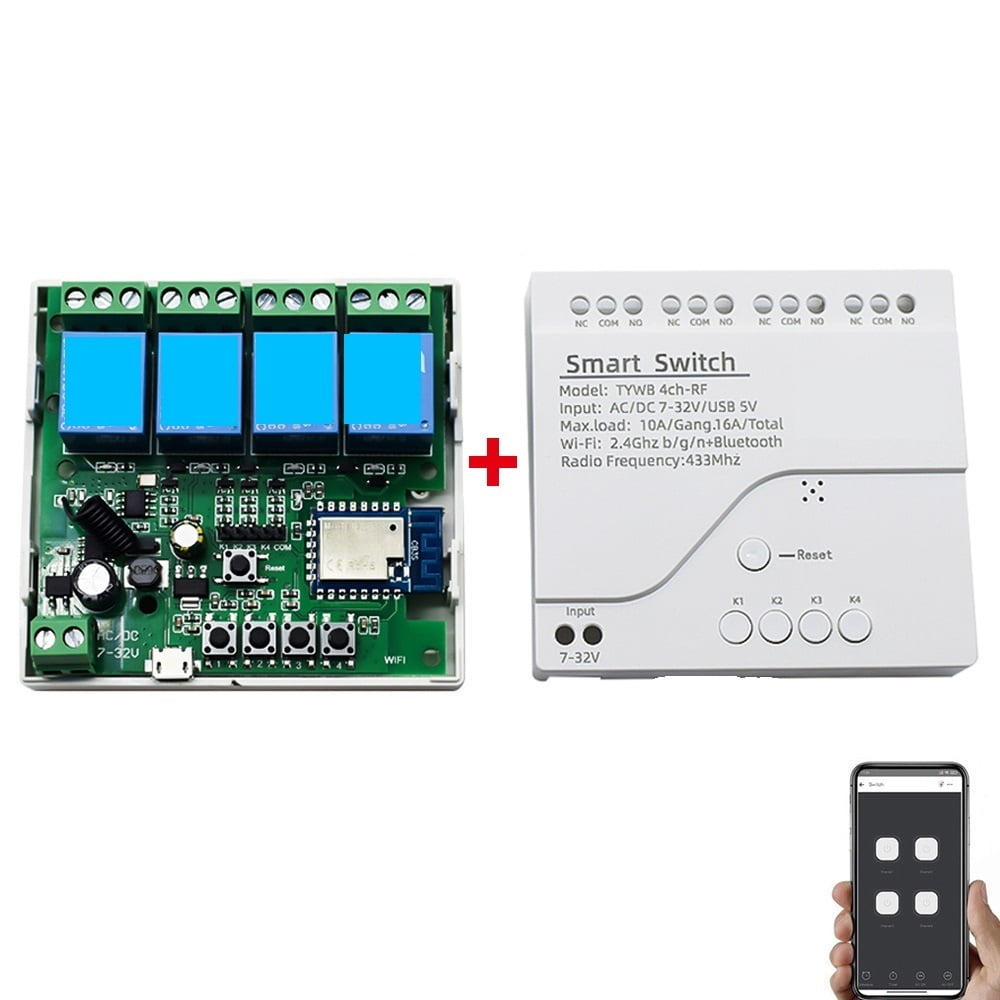Tuya Smart Life Garage Door Motor Receiver 4CH Switch Controller WiFi ...