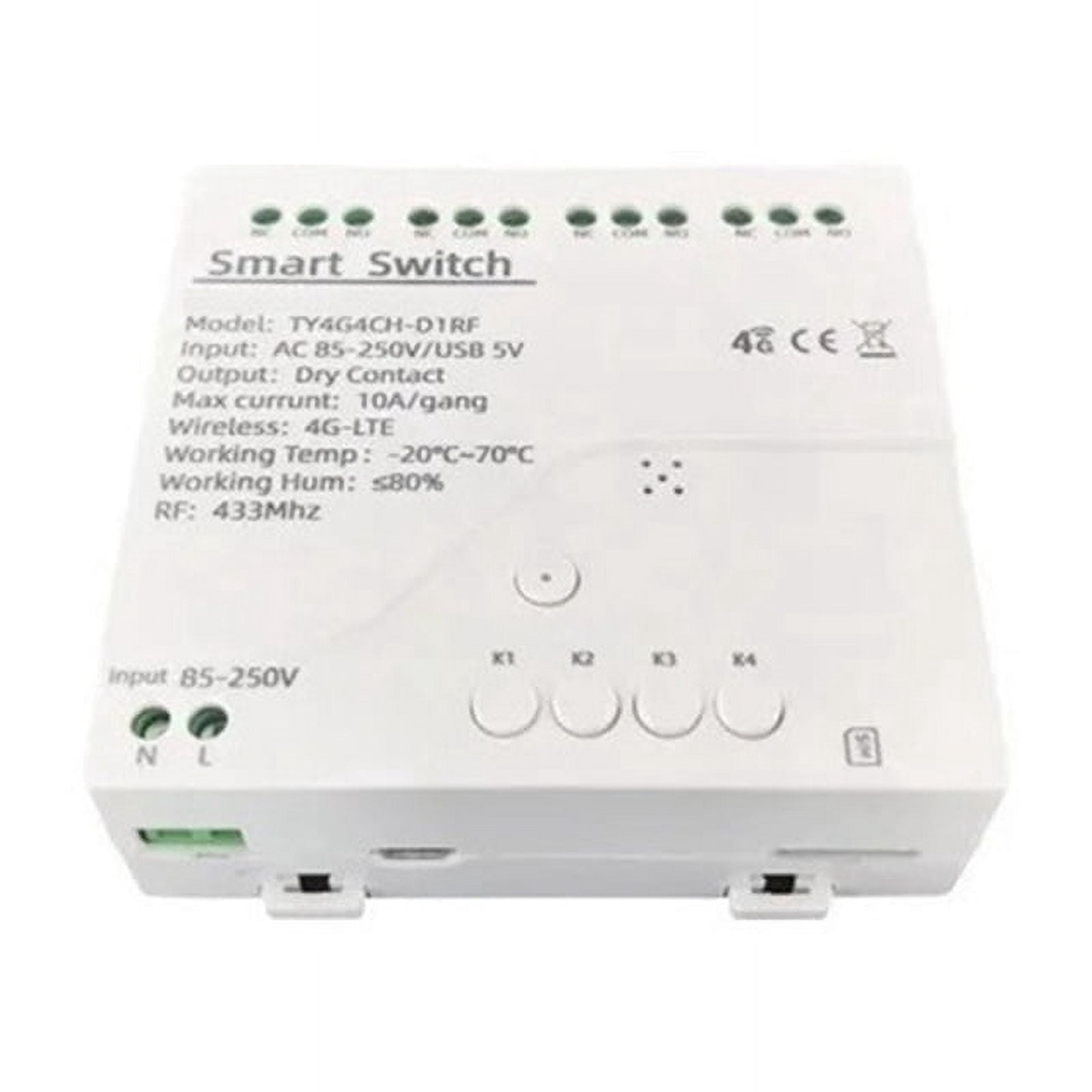 Tuya Smart Switch 4G LTE Relay with 433Mhz Smart GSM Switch APP ...