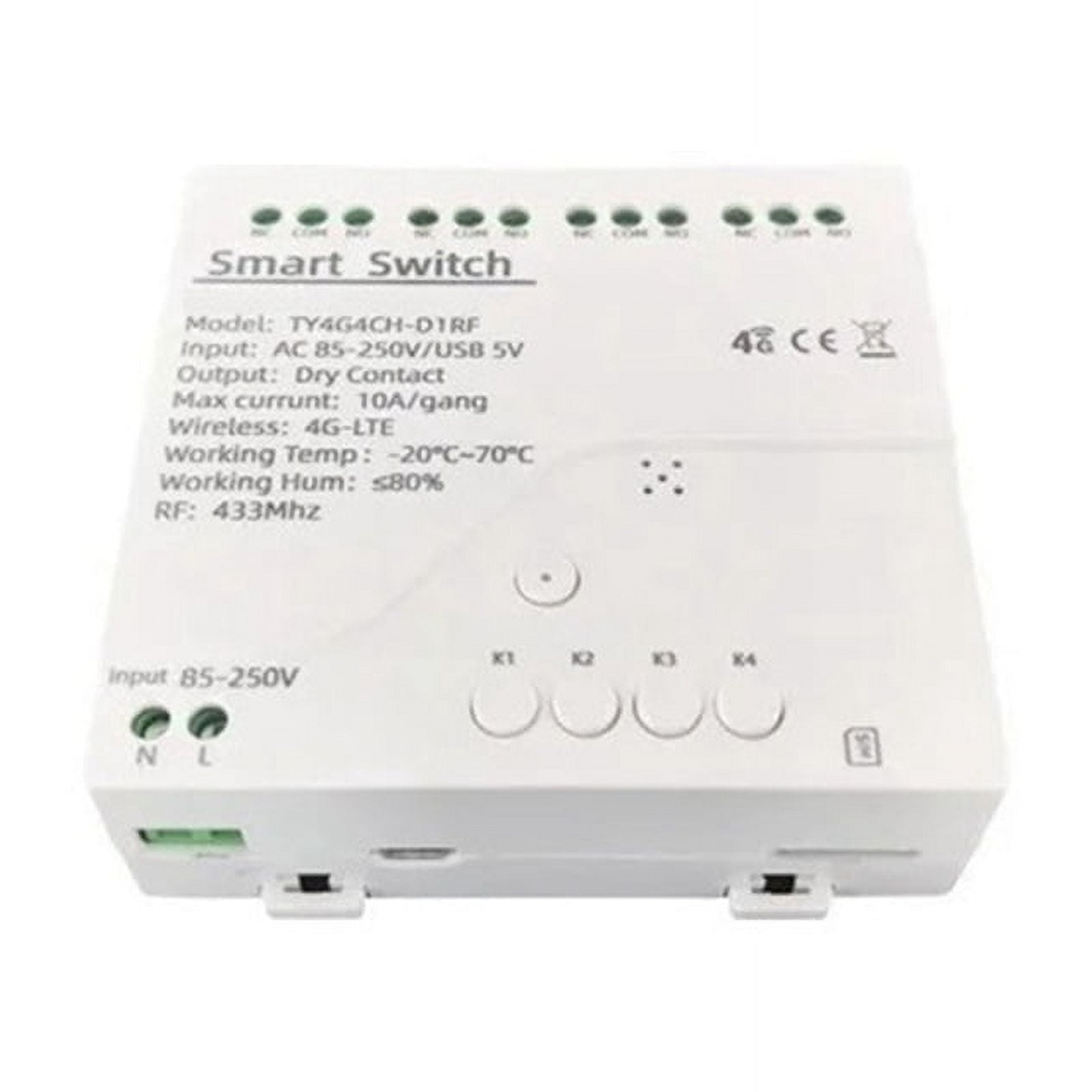 Tuya Smart Switch 4G LTE Relay with 433Mhz Smart GSM Switch APP ...