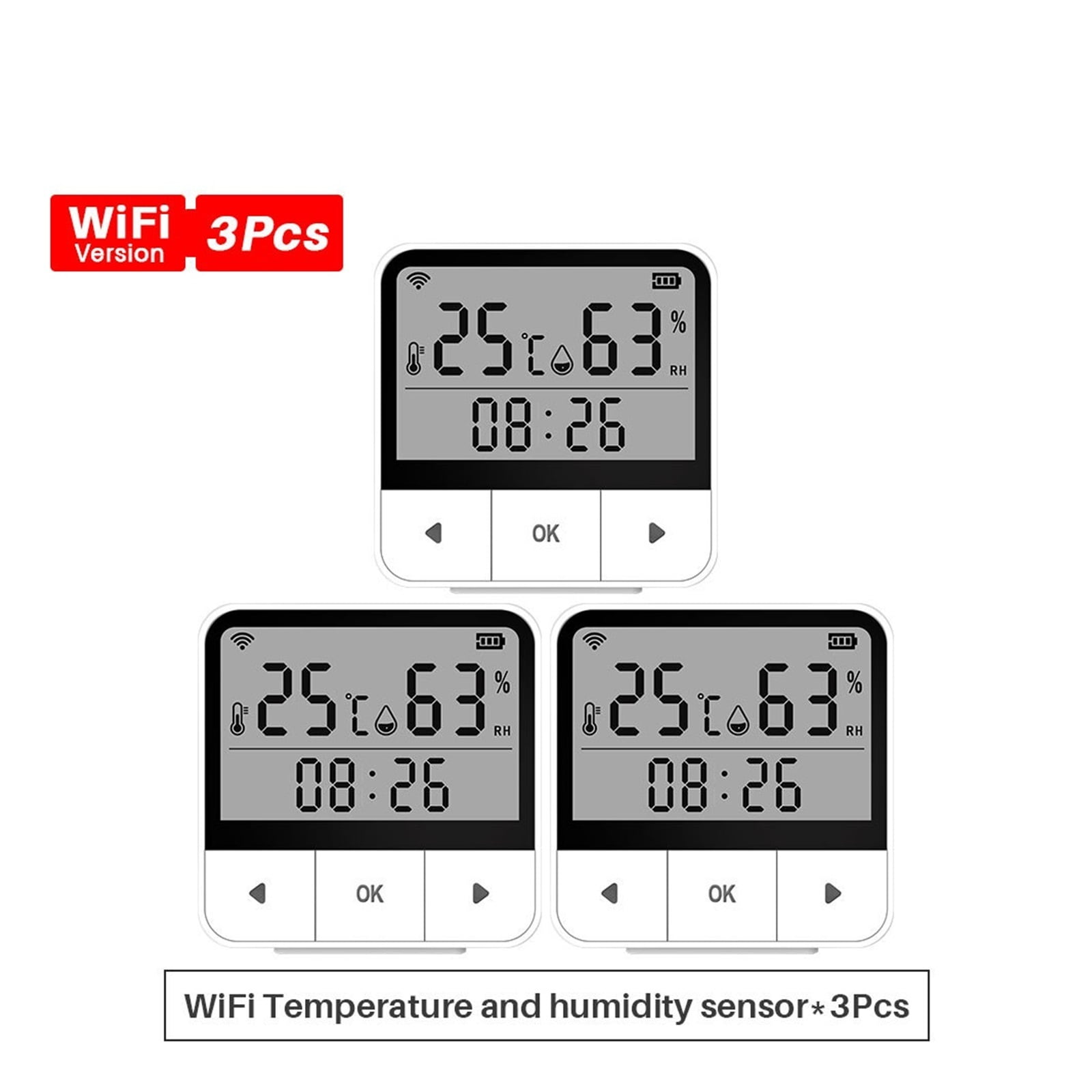 Tuya Smart Temperature And Humidity Sensor WIFI Indoor Hygrometer Thermometer With LCD Display ...