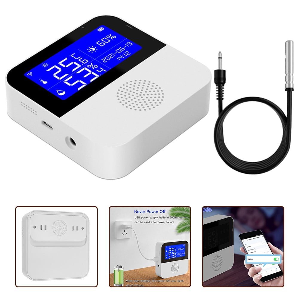 Tuya Smart WIFI Temperature Humidity Sensor Display Screen Alarm ...
