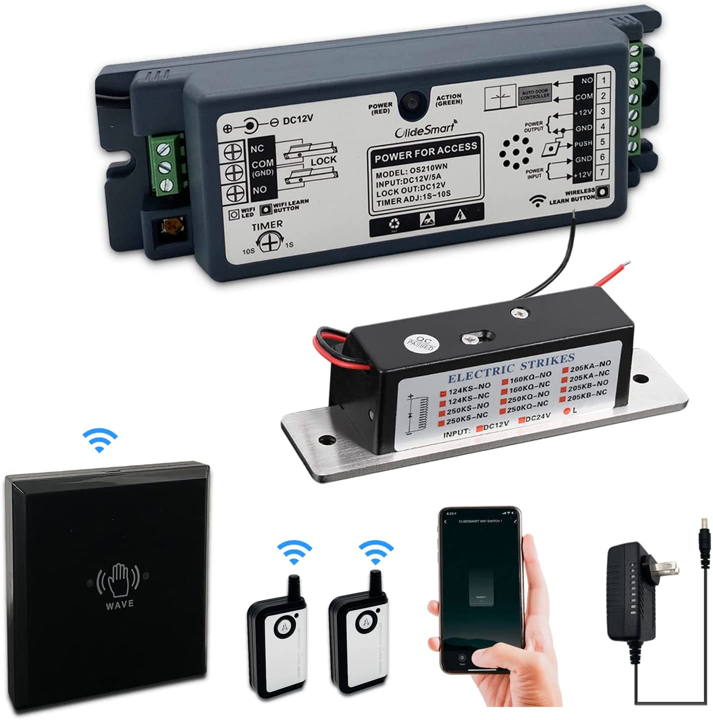 Tuya Smart WiFi Access Control Door System Kit 880lb Holding Force ...