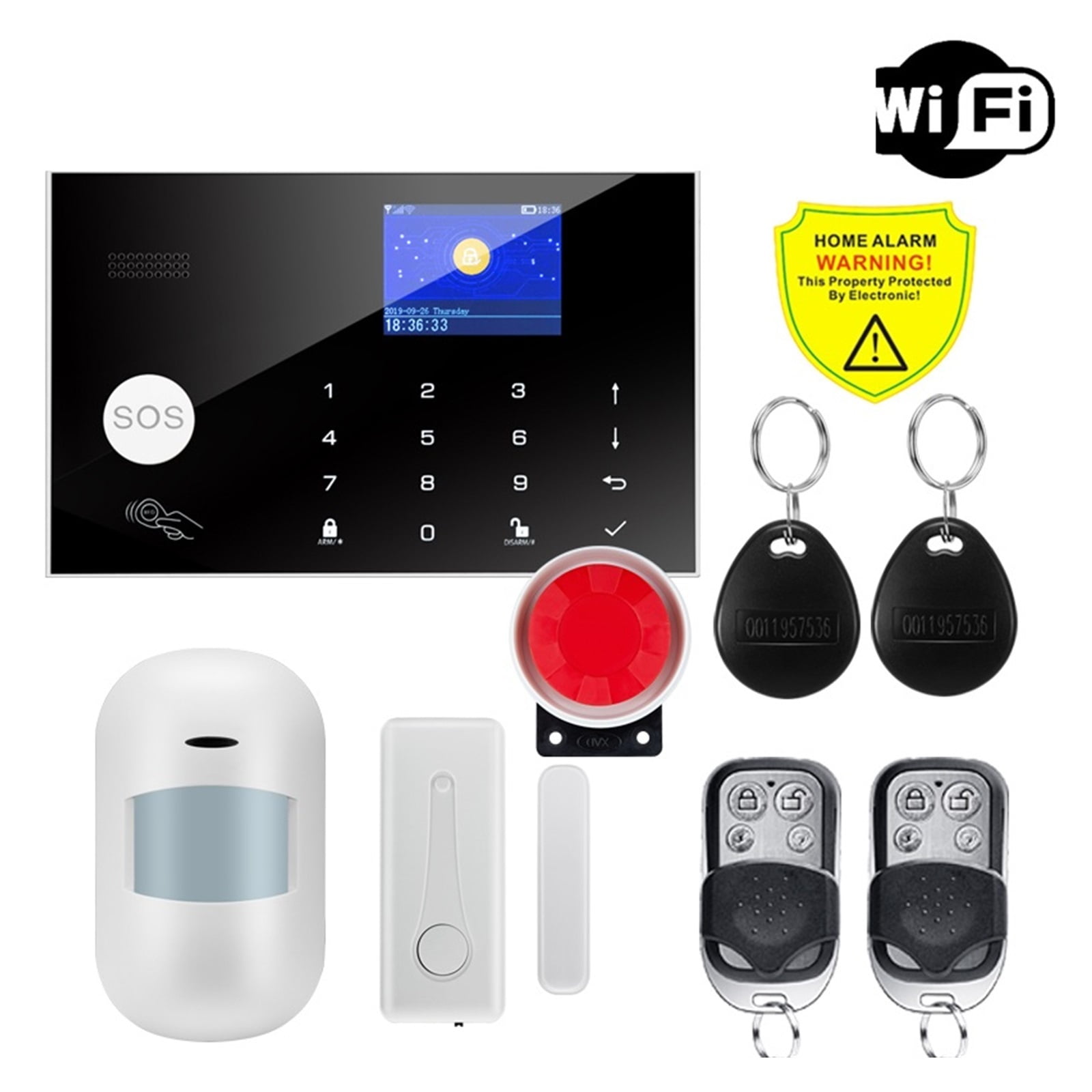 Tuya Smart WiFi GSM Home Security Alarm System Wireless Wire Burglar Alarm Kit APP Remote ...