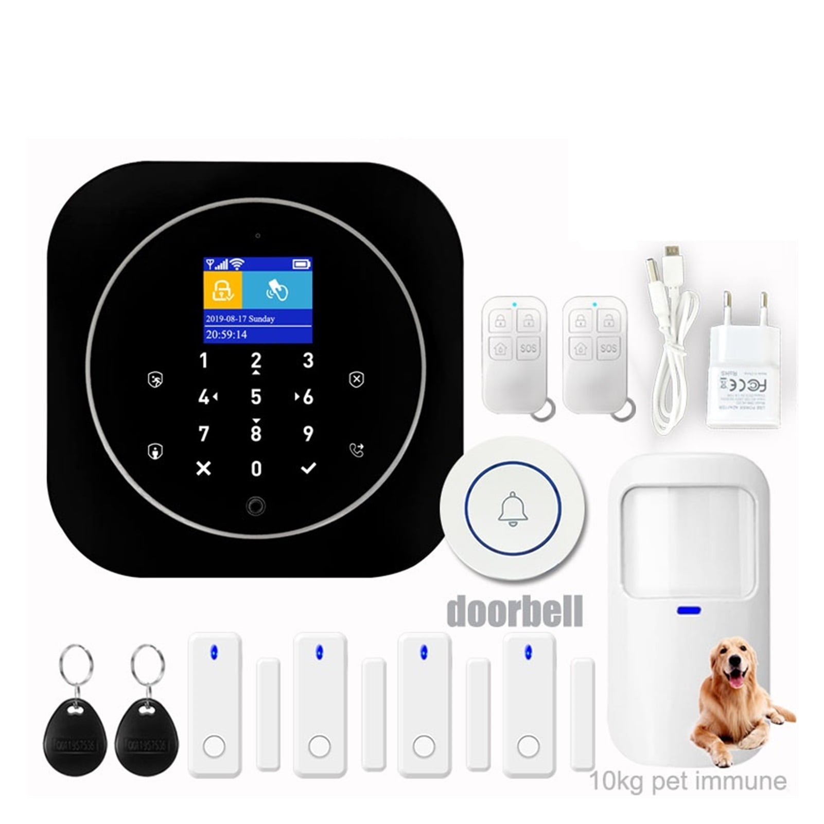 Tuya Smart WiFi GSM Home Security GSM Alarm System 433MHz Detectors ...