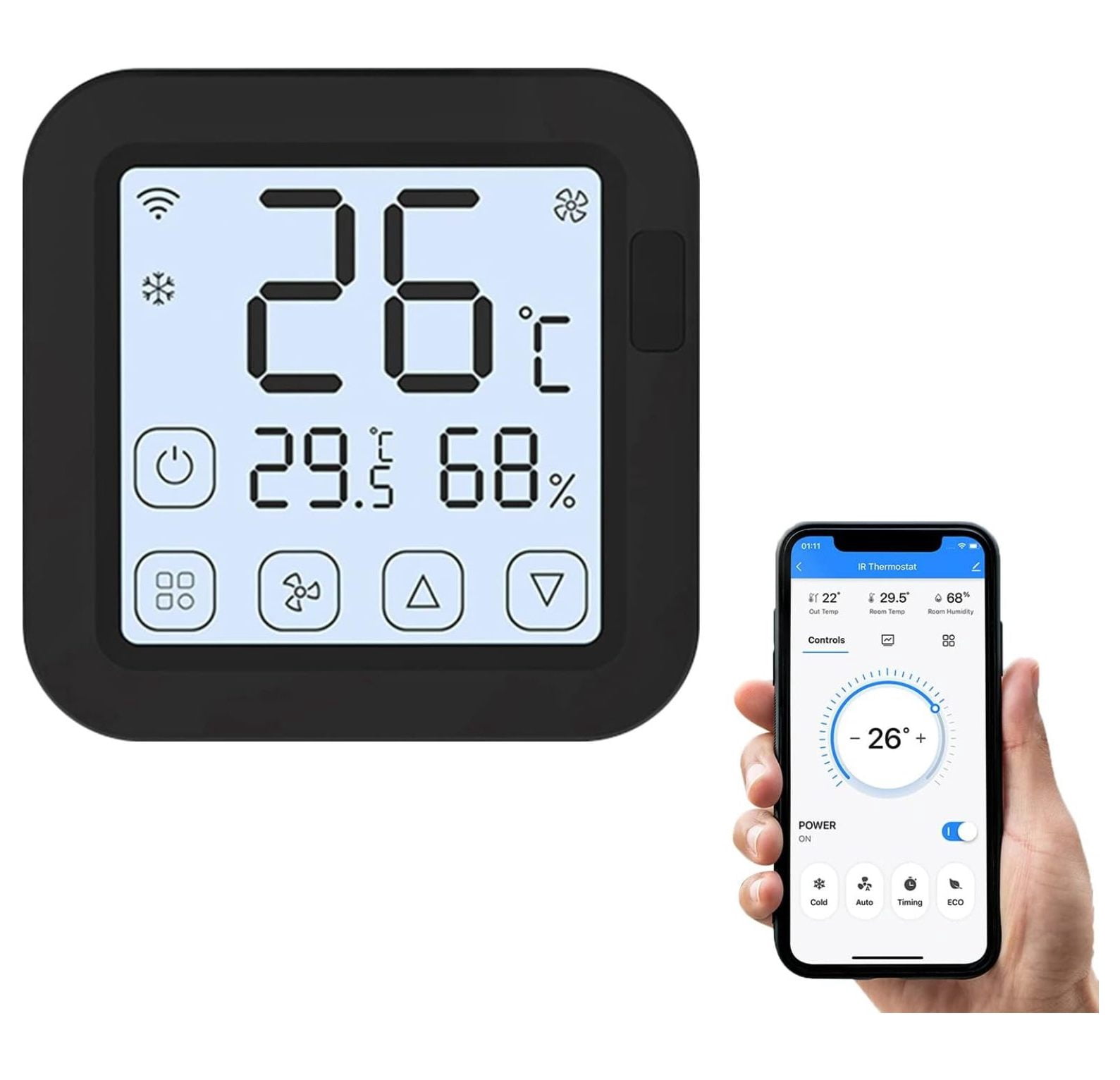 Tuya Smart WiFi IR Air Conditioner Controller Thermostat with LCD ...