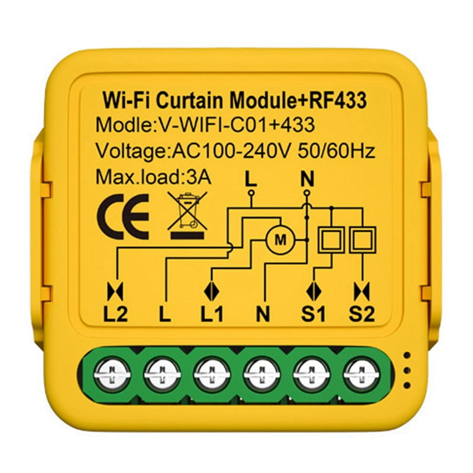 Tuya Smart WiFi RF433 Curtain Switch Module Control for Electric Roller ...