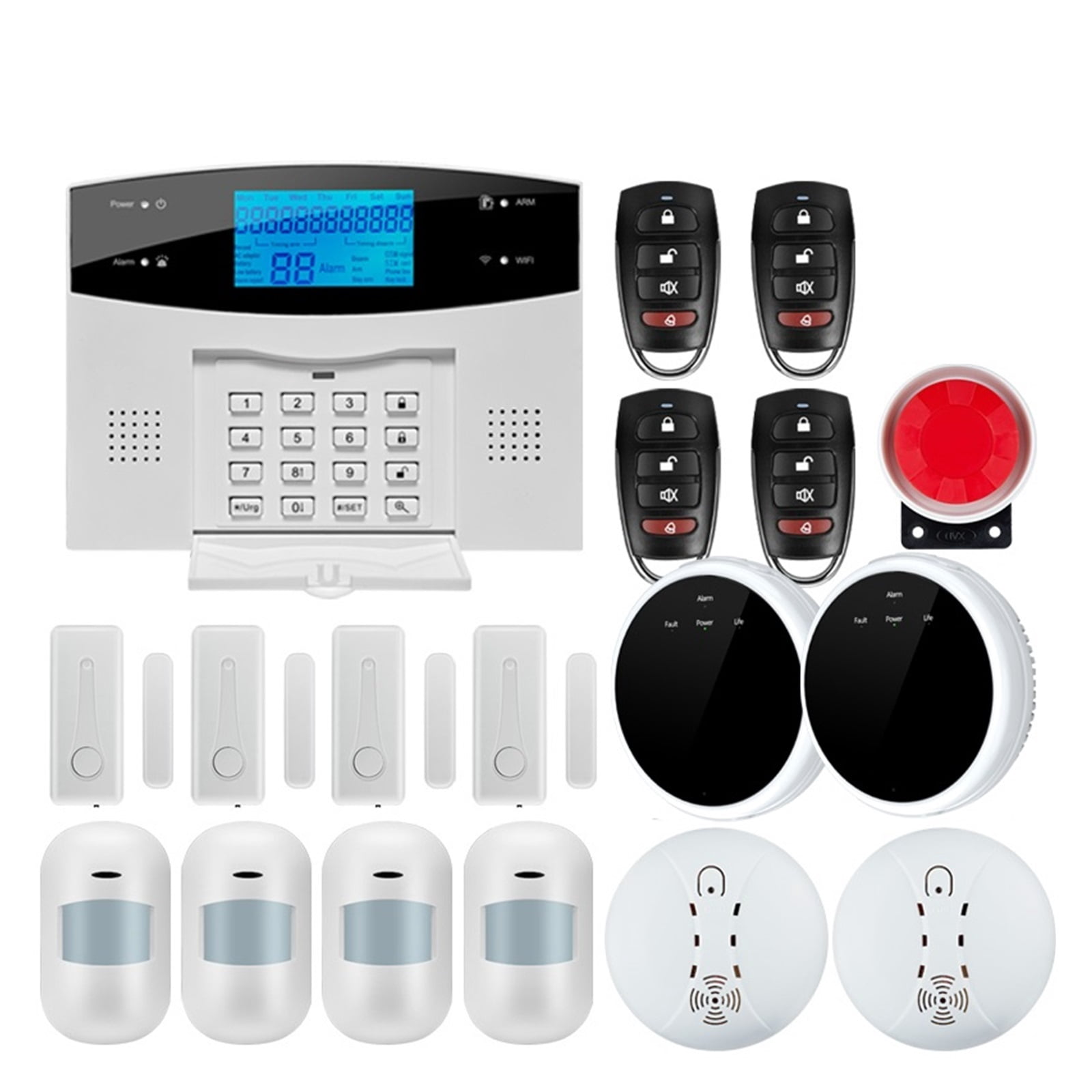 Tuya Smart Wifi GSM Home Alarm System Touch Keyboard Remote Control APP ...
