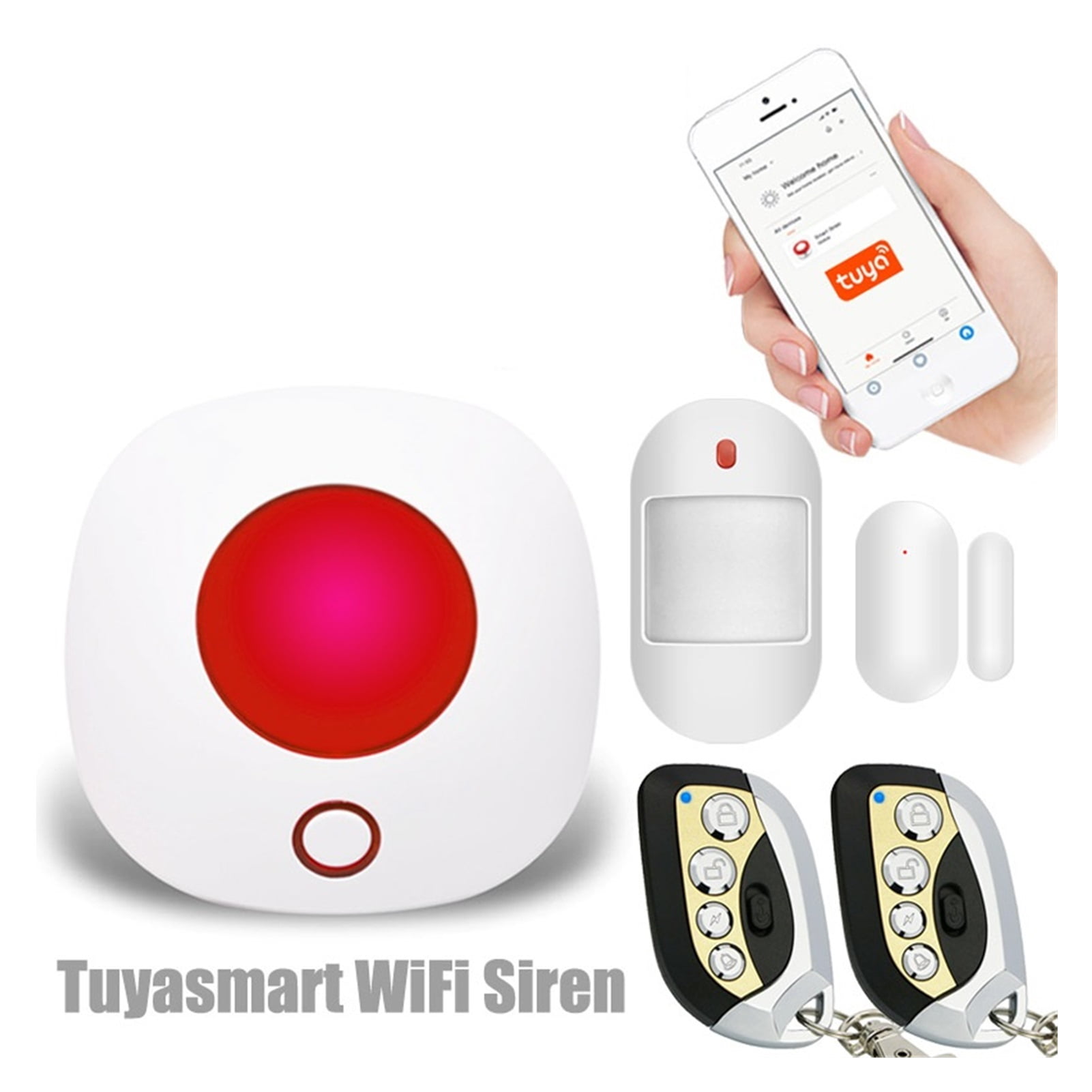 Tuya Smart Wifi Home Burglar Alarm System 433MHz Wireless Strobe Siren ...
