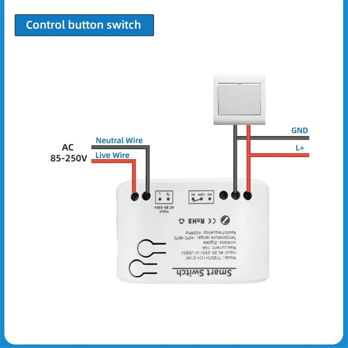 Tuya Smart Zigbee Switch with Temperature Sensor Passive Dry Contact ...