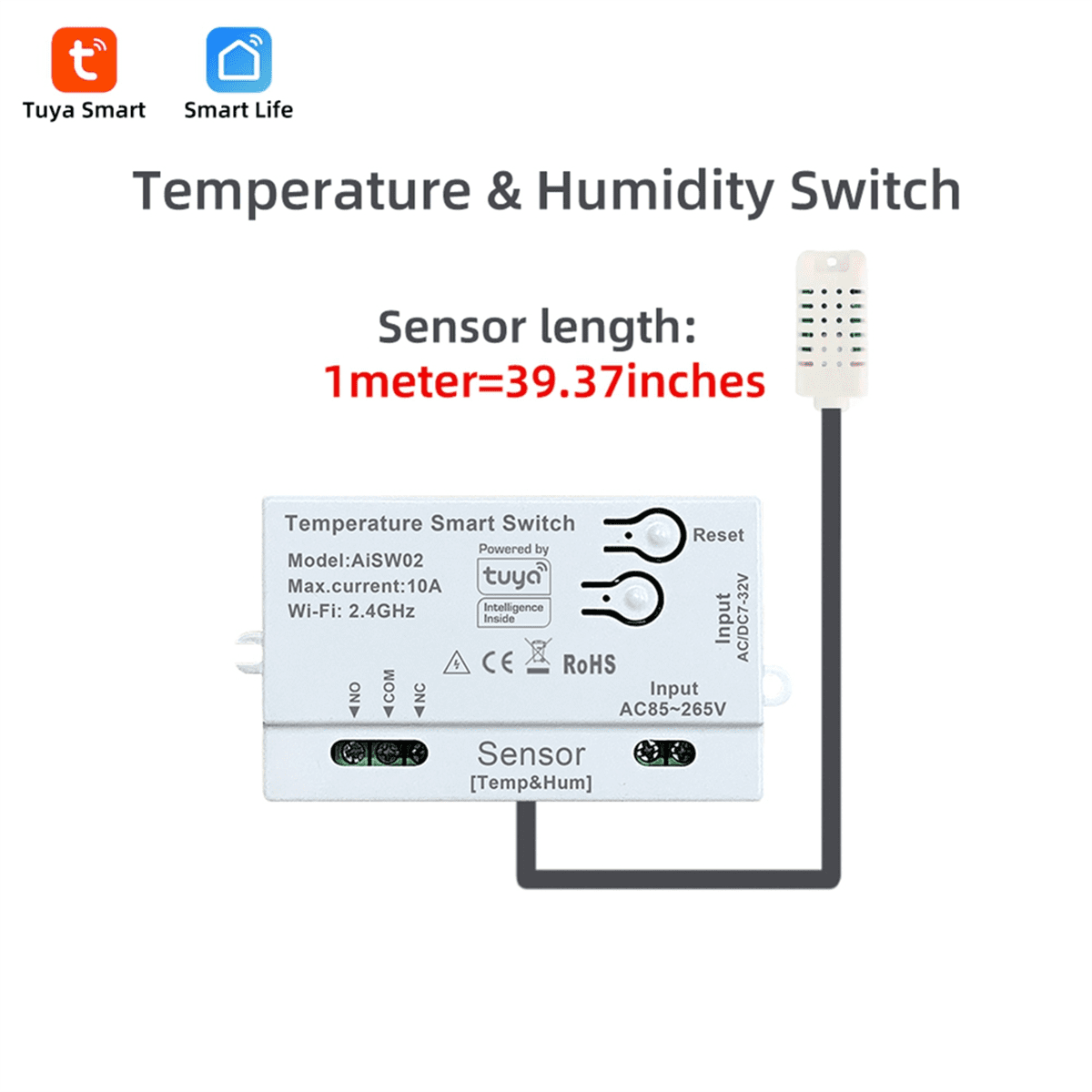 Tuya Temperature Humidity Switch Sensor WiFi Temperature Humidity ...