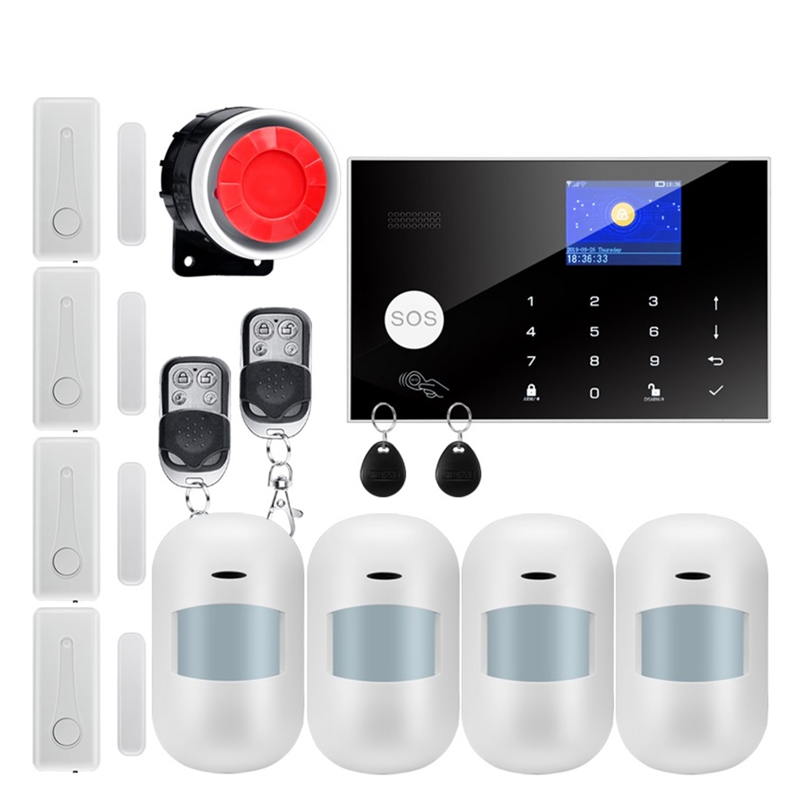 Tuya WIFI GSM Alarm System Home Temperature Humidity Burglar Security Alarm Wireless Wired ...