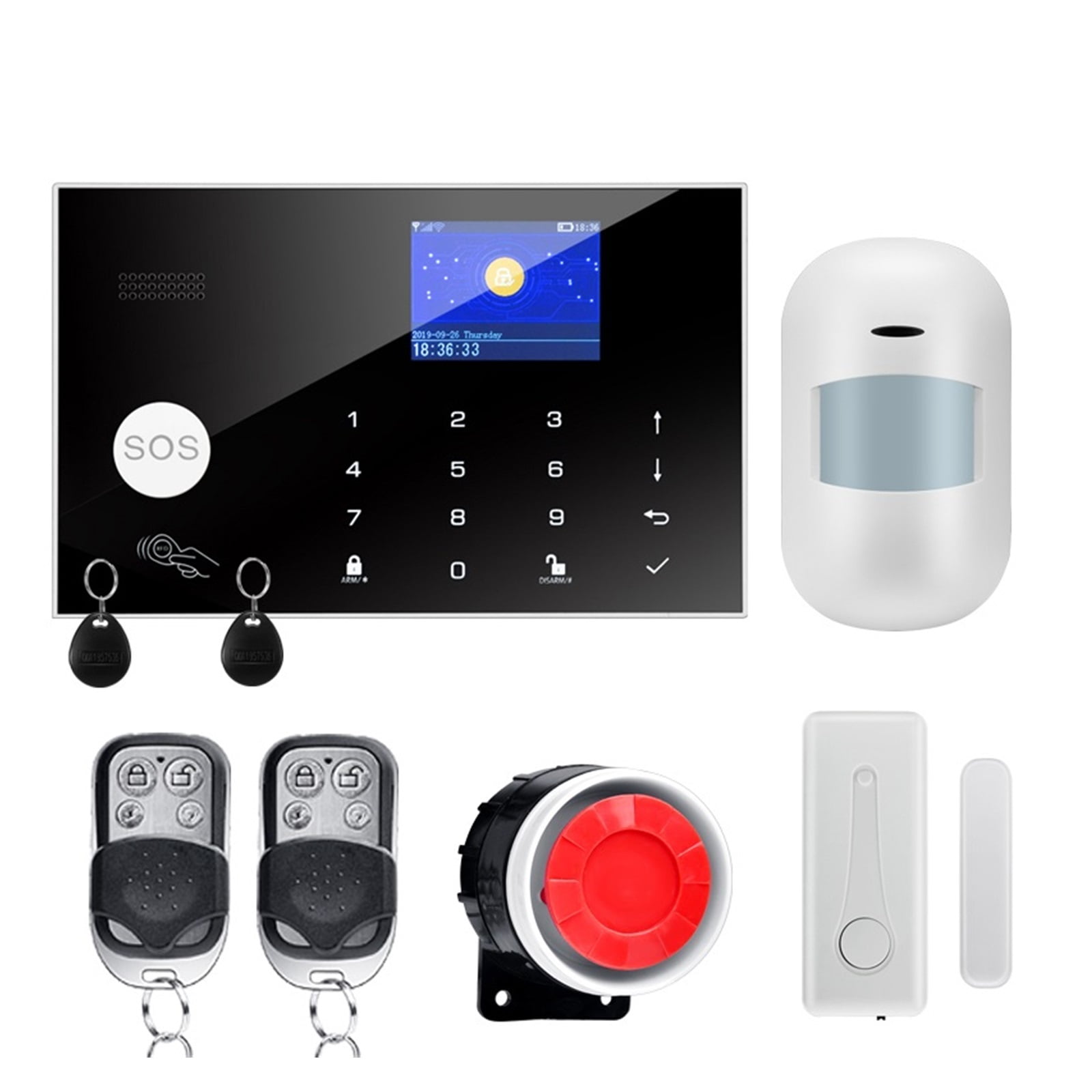 Tuya WIFI GSM Alarm System Home Temperature Humidity Burglar Security Alarm Wireless Wired ...