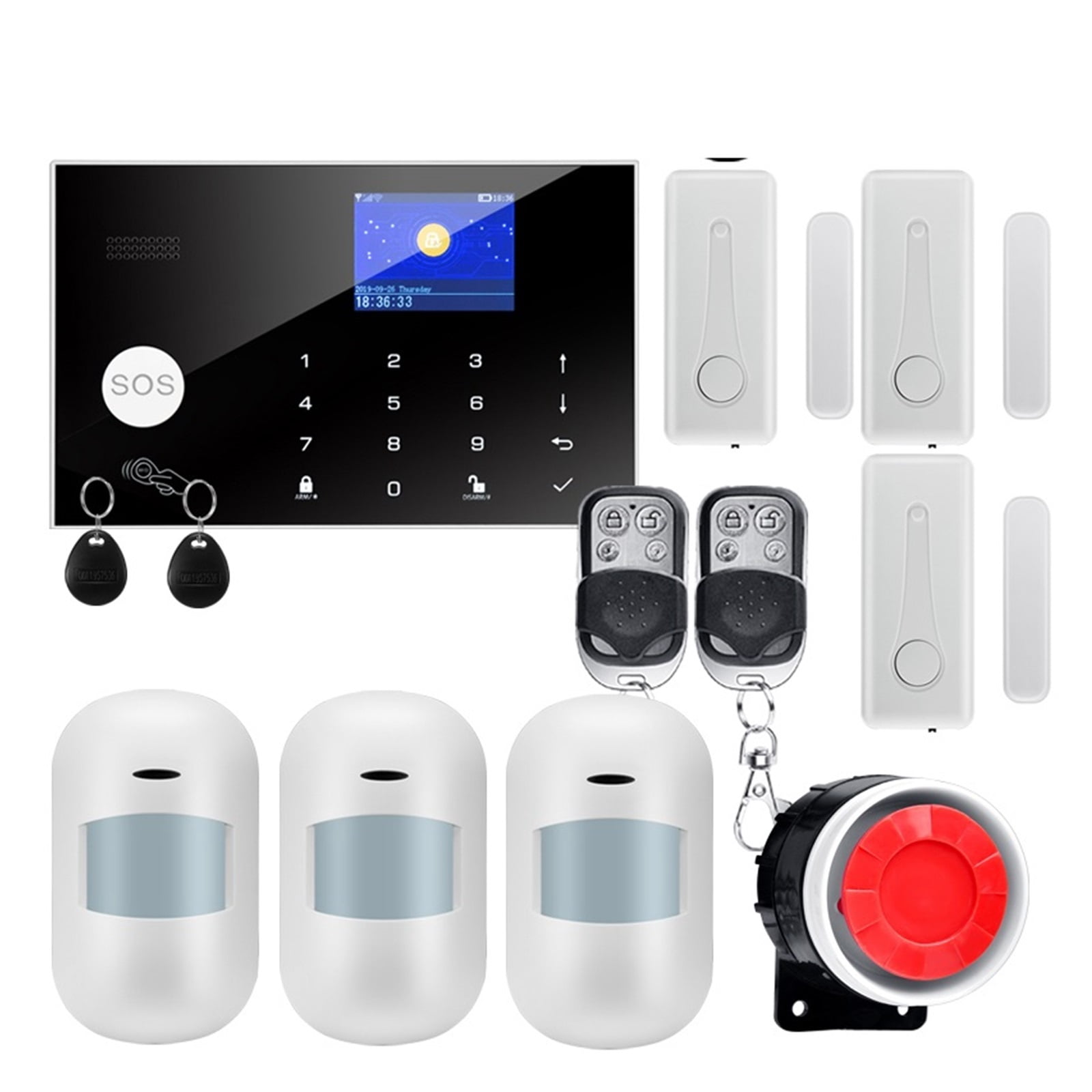 Tuya WIFI GSM Alarm System Home Temperature Humidity Burglar Security ...