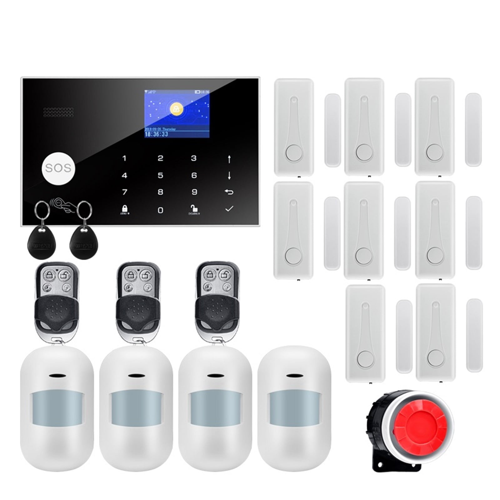 Tuya WIFI GSM Alarm System Home Temperature Humidity Burglar Security ...