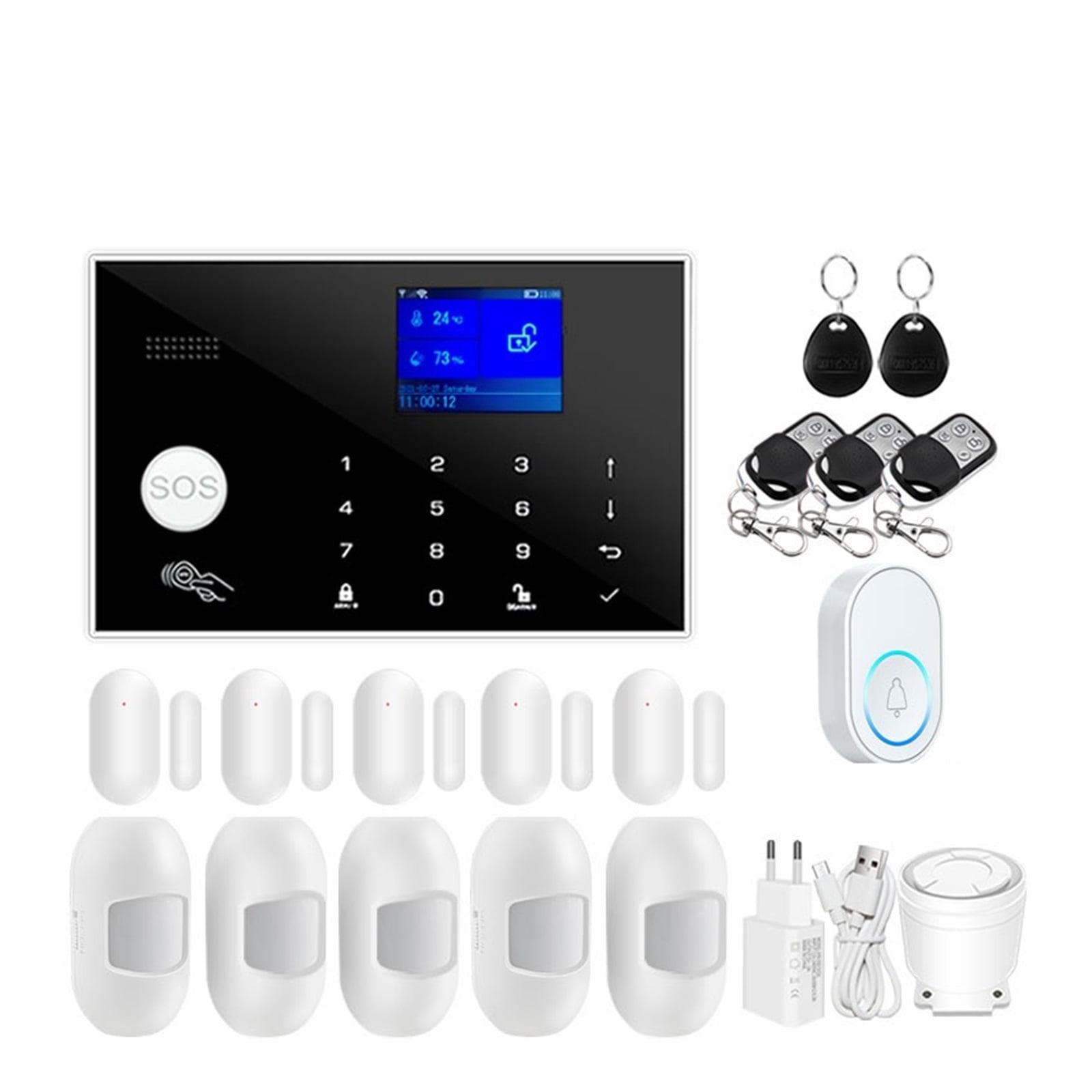 Tuya WIFI GSM Home Security Alarm System Support Network Temperature ...