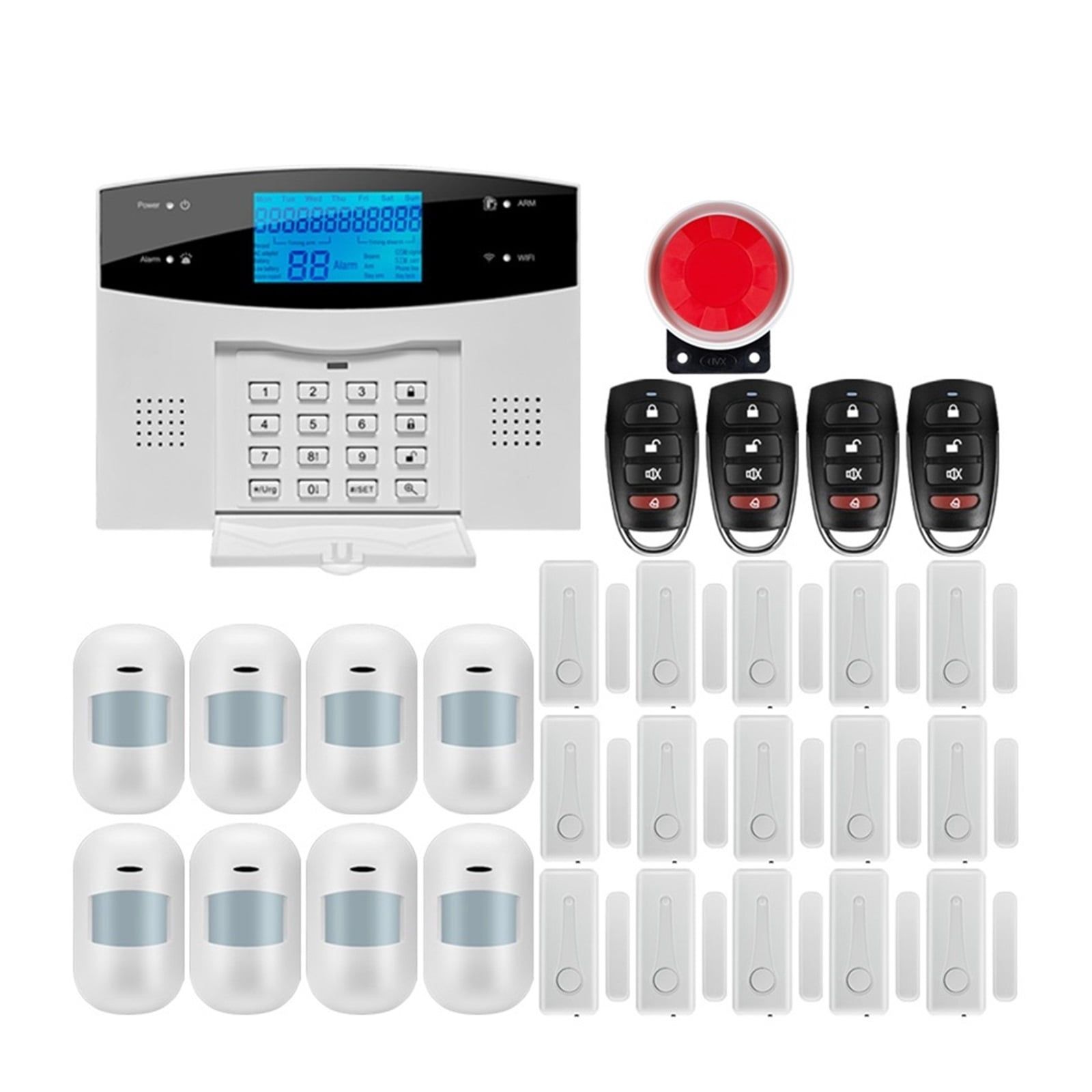 Tuya WIFI GSM home Security smart Alarm System Burglar kit LCD screen ...