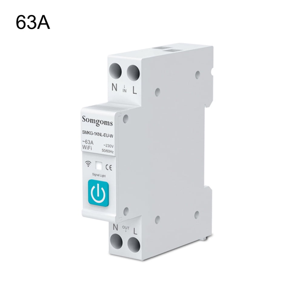 Tuya WIFI Smart Circuit Breaker 1P 10/16/25/32/40/63A DIN Rail Remote ...