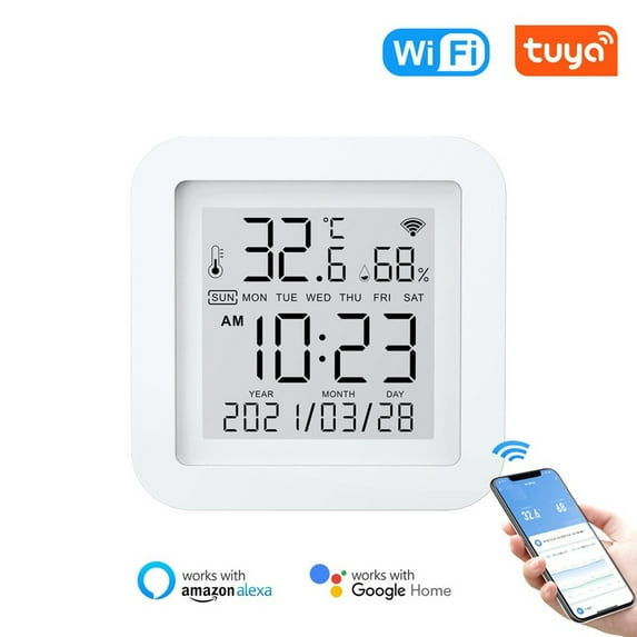 Tuya WIFI Temperature & Humidity Sensor for Smart Home Thermometer Hygrometer - Walmart.com