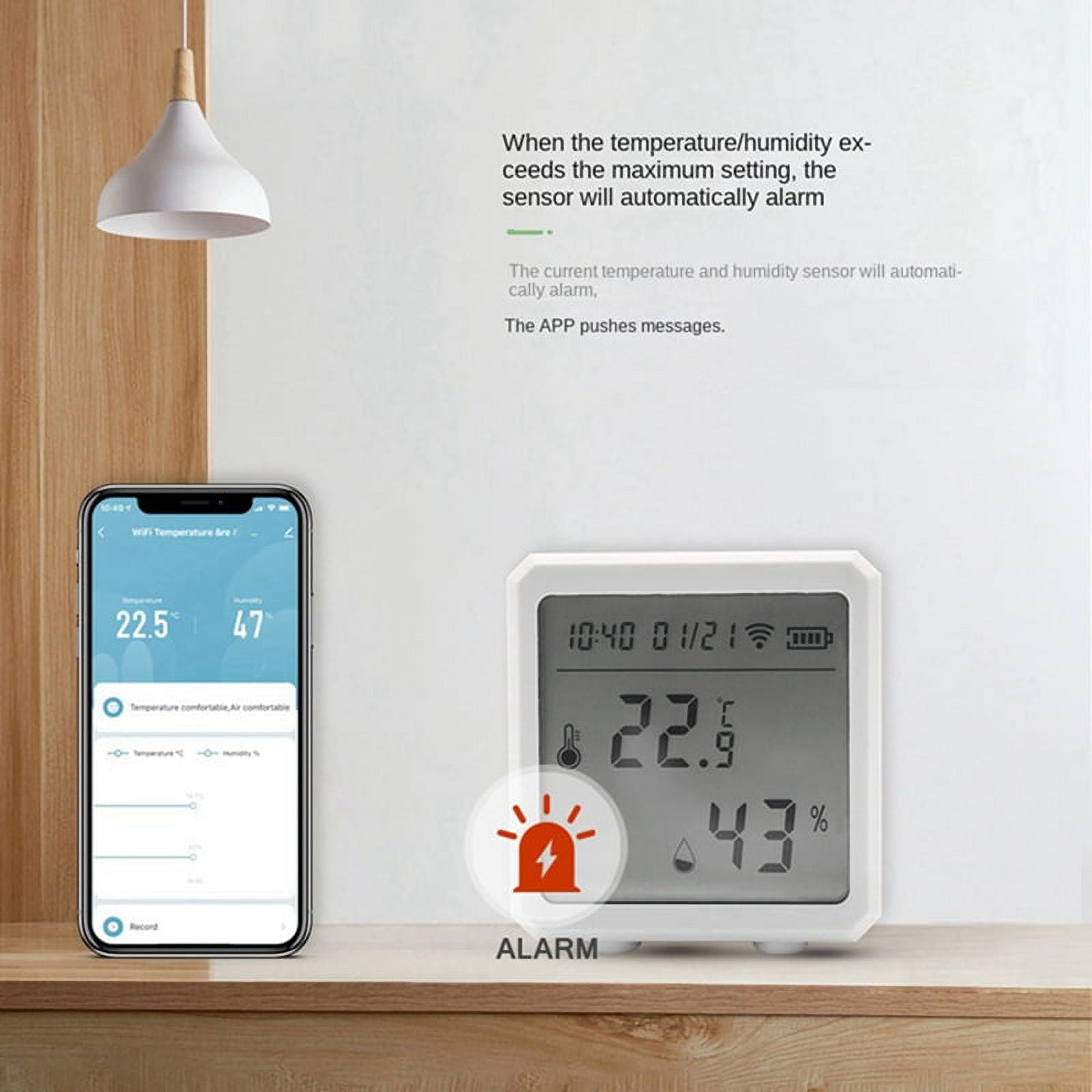 Tuya WIFI Temperature and Humidity Sensor LCD Display Indoor Hygrometer Smart Life App Support ...