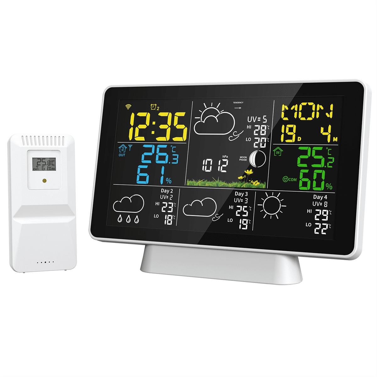 Tuya WIFI Weather Station 7.5Inch Display Thermometer Hygrometer Indoor ...