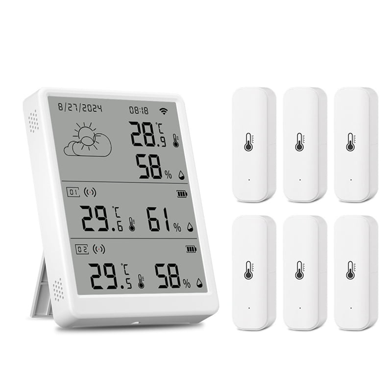 Tuya WIFI Weather Station Digital Forecast Screen with 6 WiFi+RF433 ...