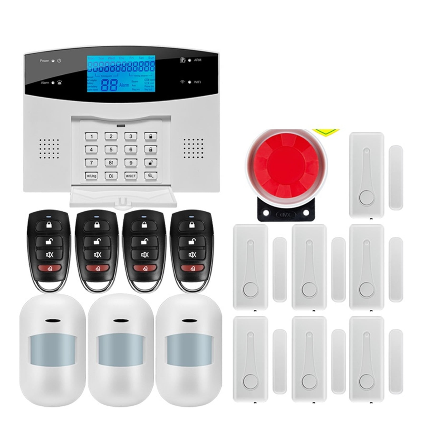 Tuya WiFi GSM home Security Protection smart Alarm System LCD screen ...