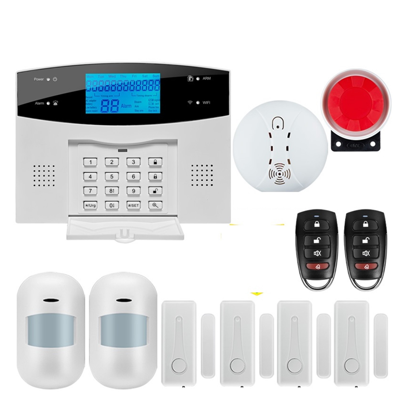 Tuya WiFi GSM home Security Protection smart Alarm System LCD screen Burglar kit Mobile APP ...