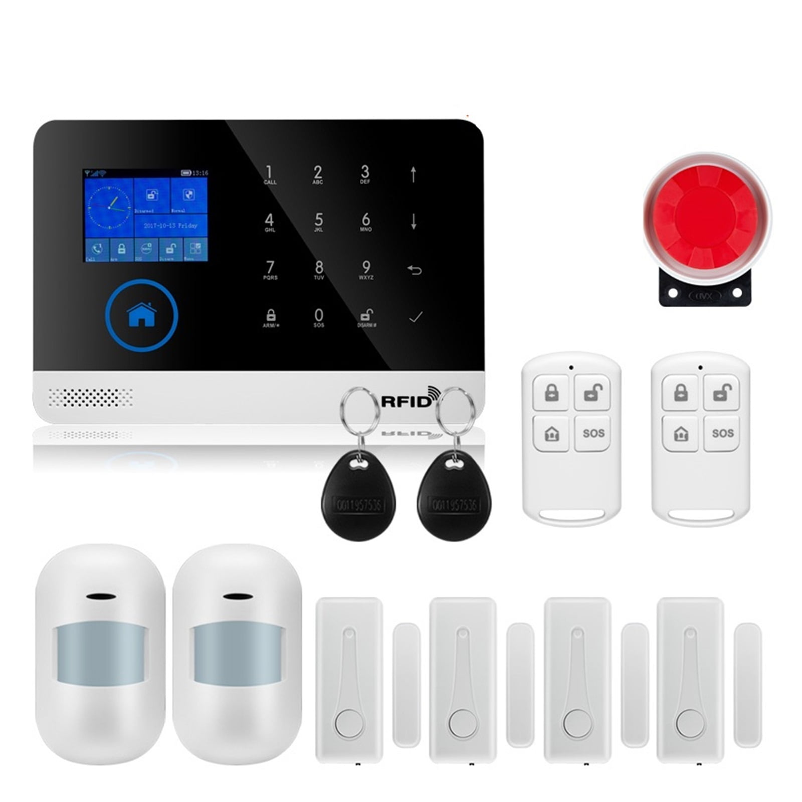 Tuya WiFi GSM home Security Protection smart Alarm System Touch screen ...