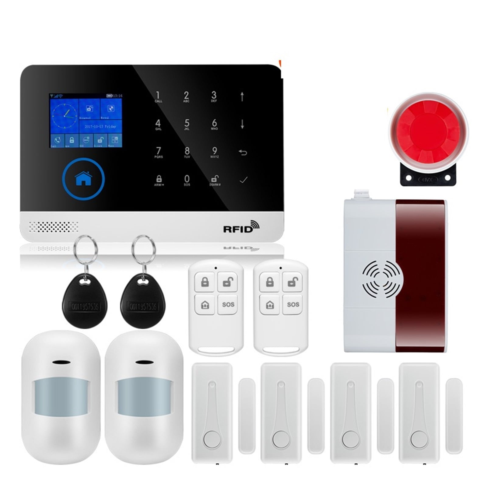 Tuya WiFi GSM home Security Protection smart Alarm System Touch screen ...